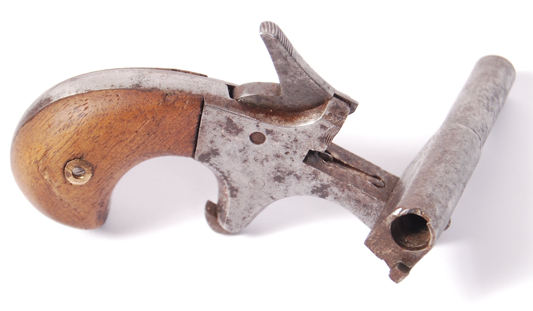 An unusual antique 19th century 5.5mm barrel pinfire pocket pistol ...