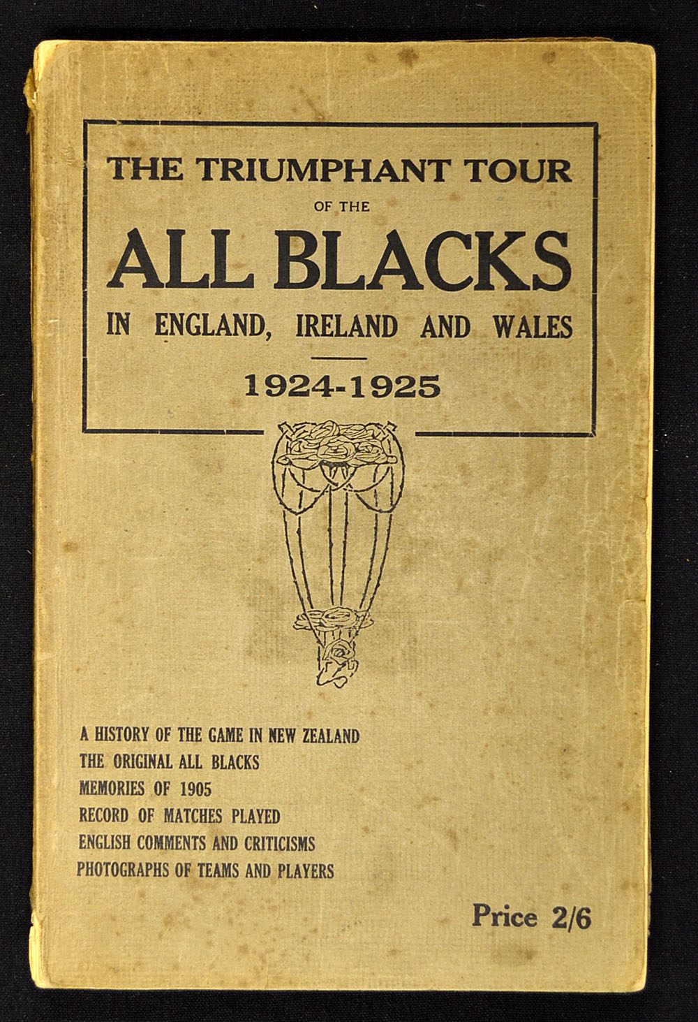 Rare 1924/1925 New Zealand All Blacks Tour book - titled "The ...