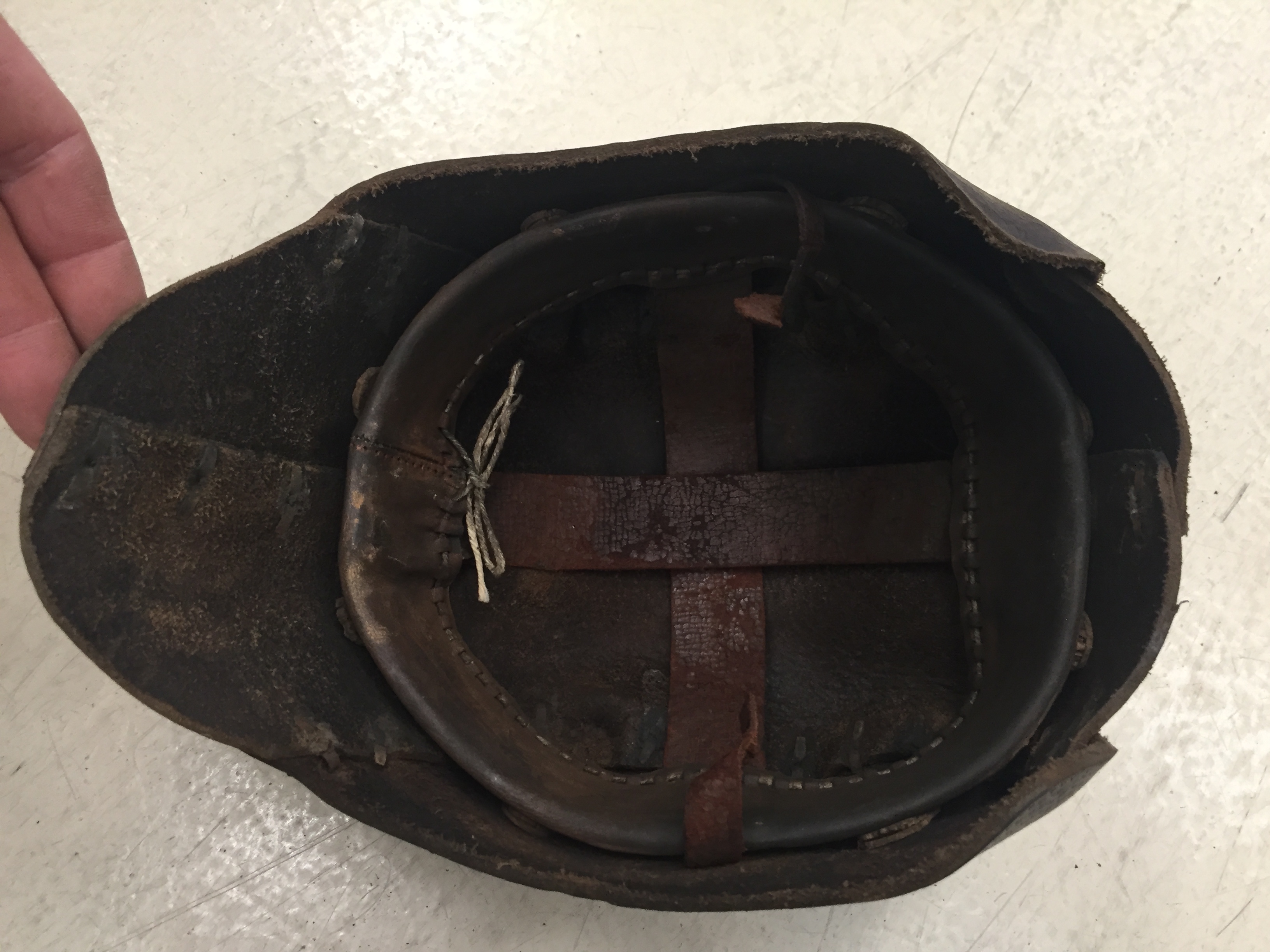 A rare WW1 British leather tank crew helmet by Dobson & Son London ...