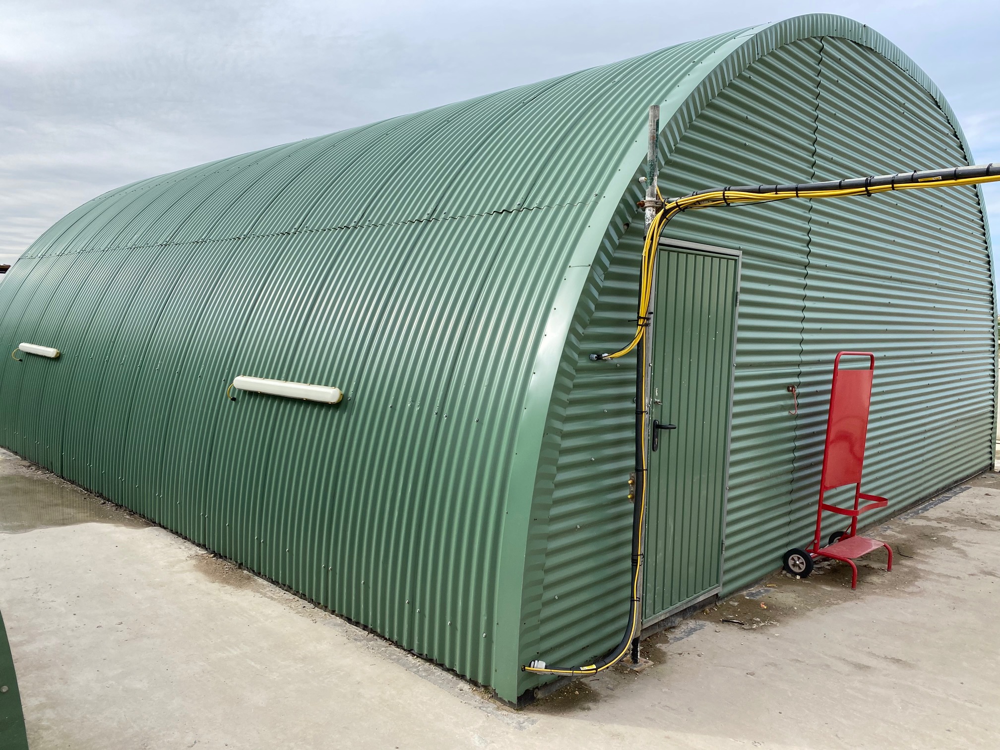 Nissen Hut, Corrugated Steel Hut with Clear Roof Panels, Double ...