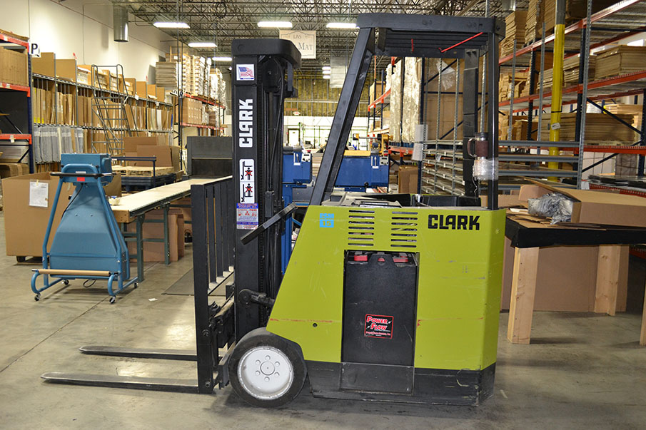 Clark ESM15 Electric Stand Up Forklift. 6519 Hours, 3-Stage Mast, 3000 ...
