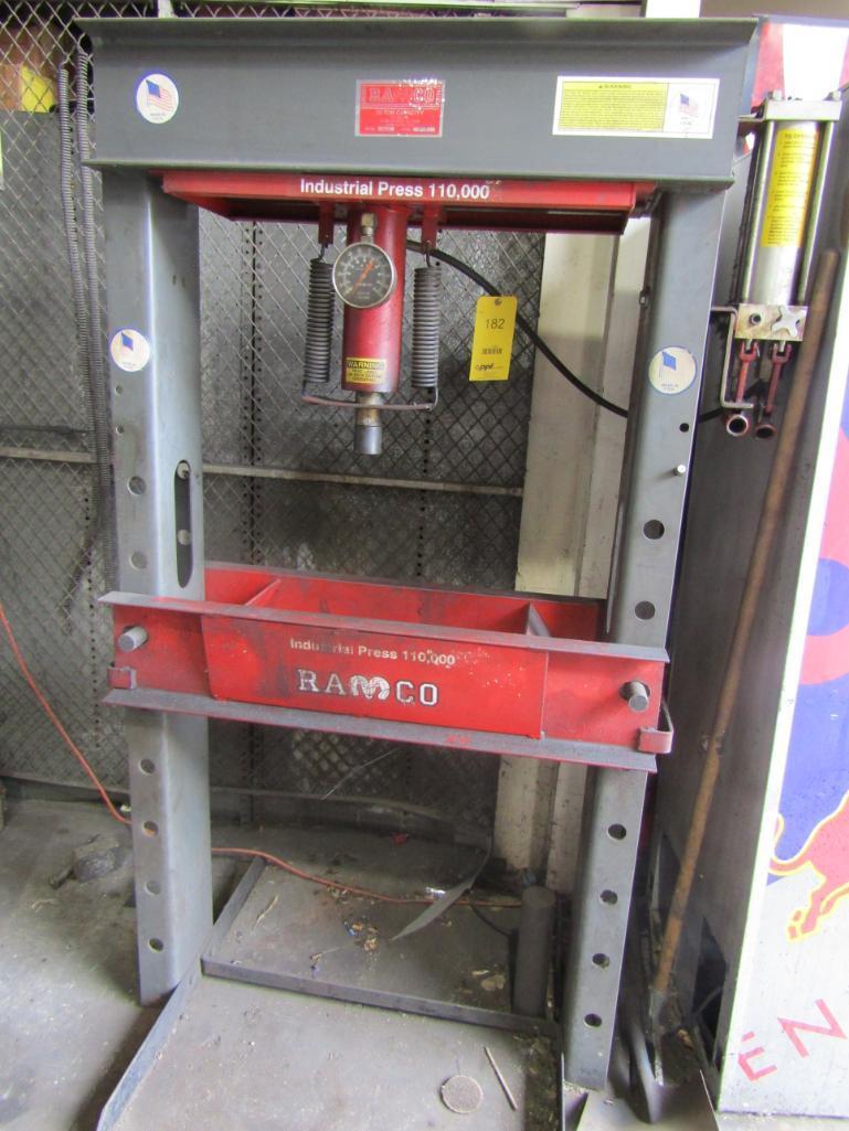 Ramco 55 Ton H-Frame Manual Hydraulic Adjustable Bed Shop Press Model ...