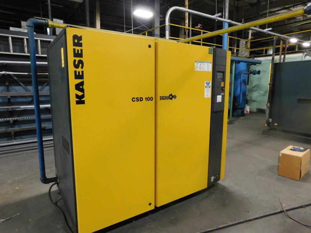 Kaeser 100 HP Rotary Air Compressor Model CSD 100 Sigma, S/N 1023 (2012 ...