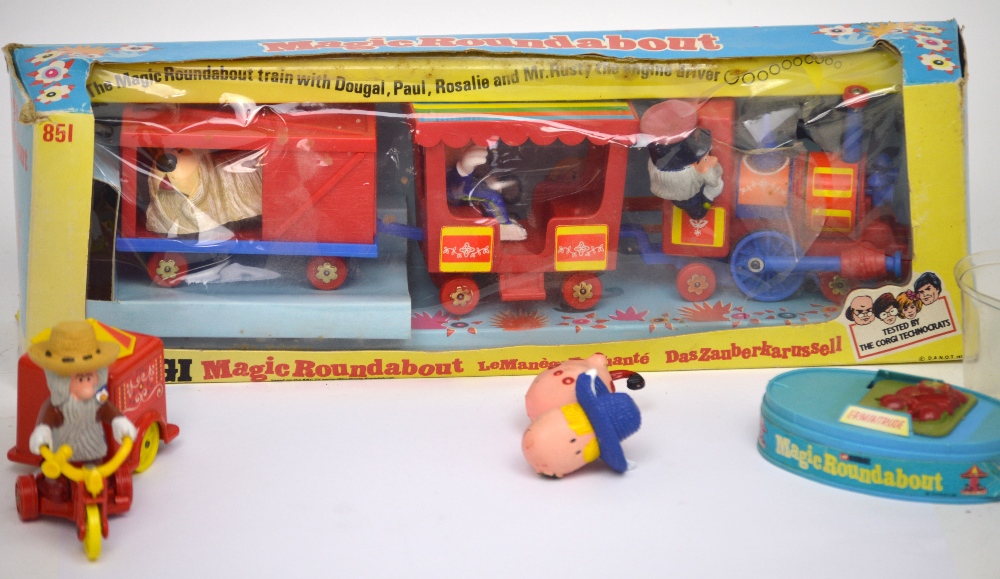 A boxed Corgi 851 'The Magic Roundabout' train with Mr Rusty the engine ...