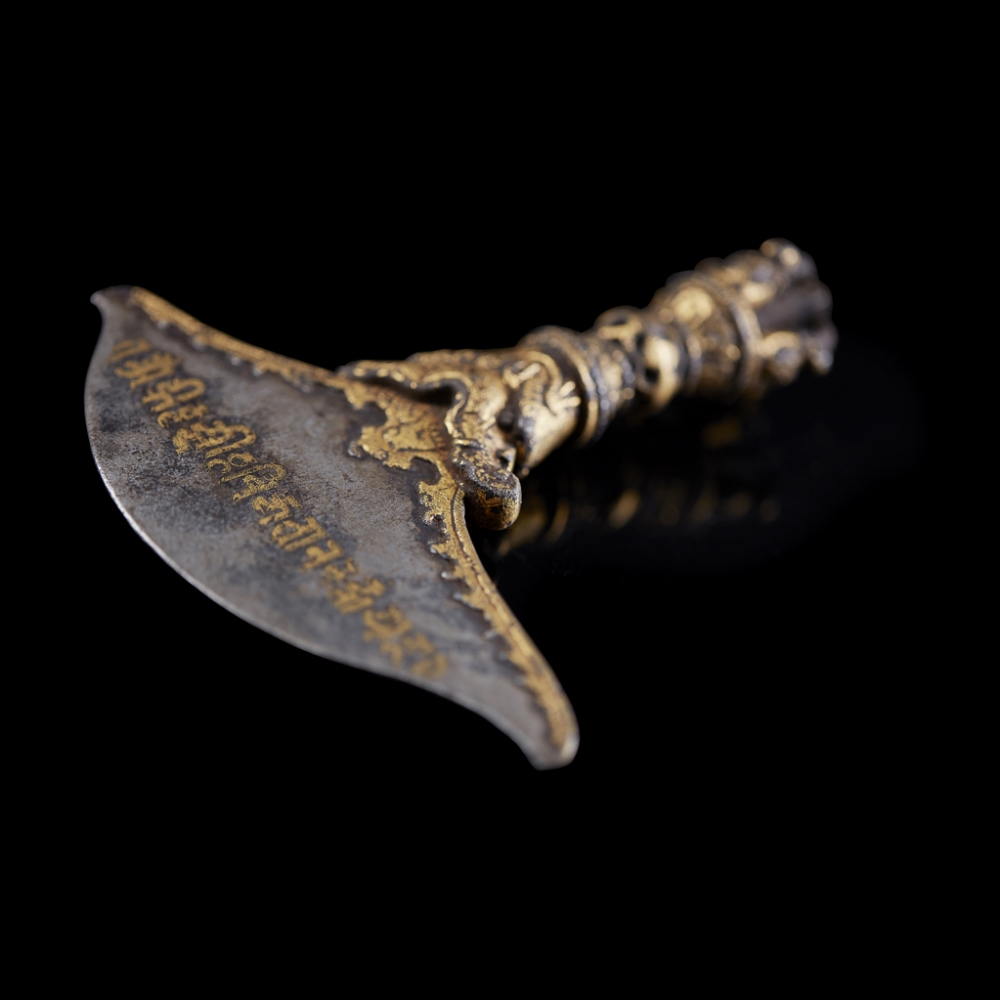 GILT-BRONZE RITUAL FLAYING KNIFE, KARTIKA EARLY QING DYNASTY the ...