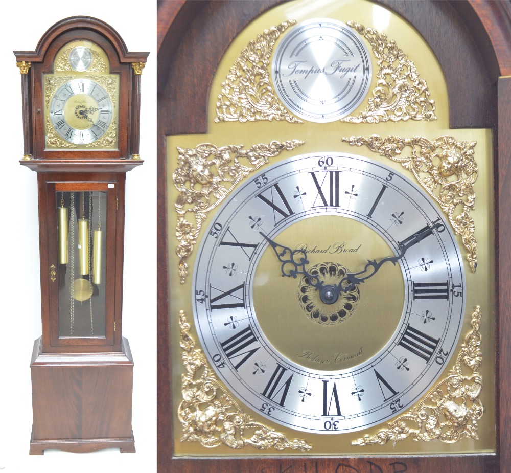 RICHARD BROAD OF BODMIN, CORNWALL; a reproduction mahogany longcase ...