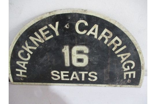 Two vintage Hackney Carriage metal signs