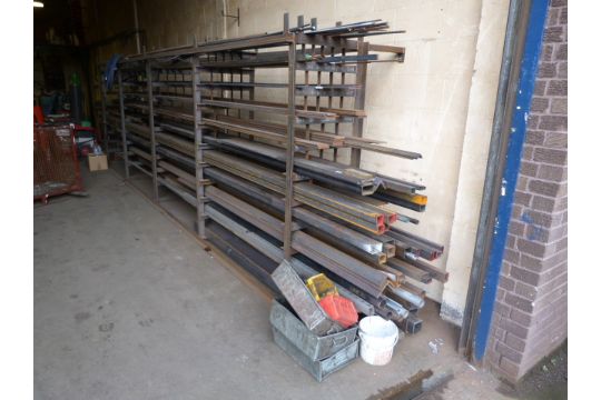 *Steel Storage Rack containing Stock of Steel including Flat and Round ...