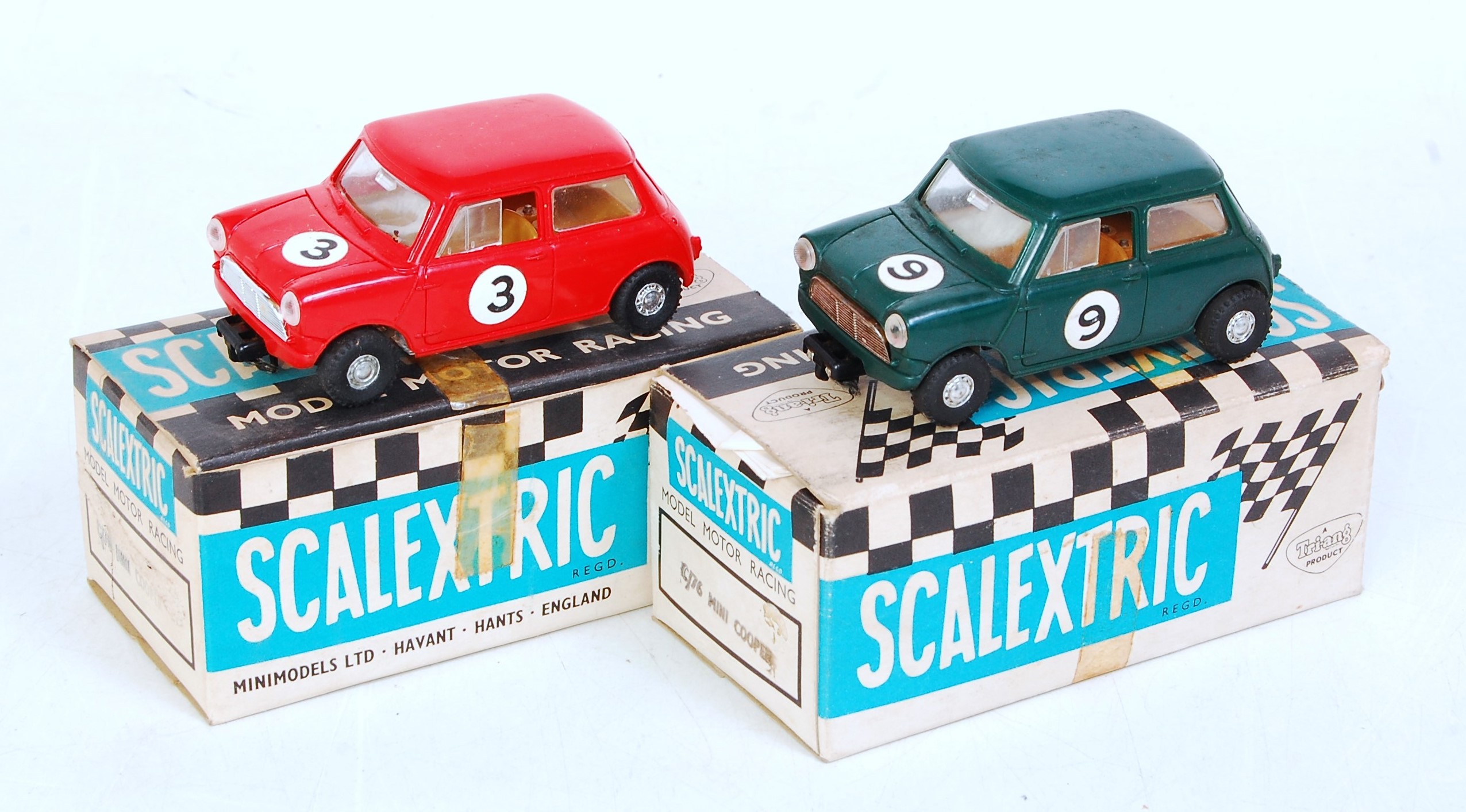 A Scalextric slot racing car group to include a No. C76 Mini Cooper ...