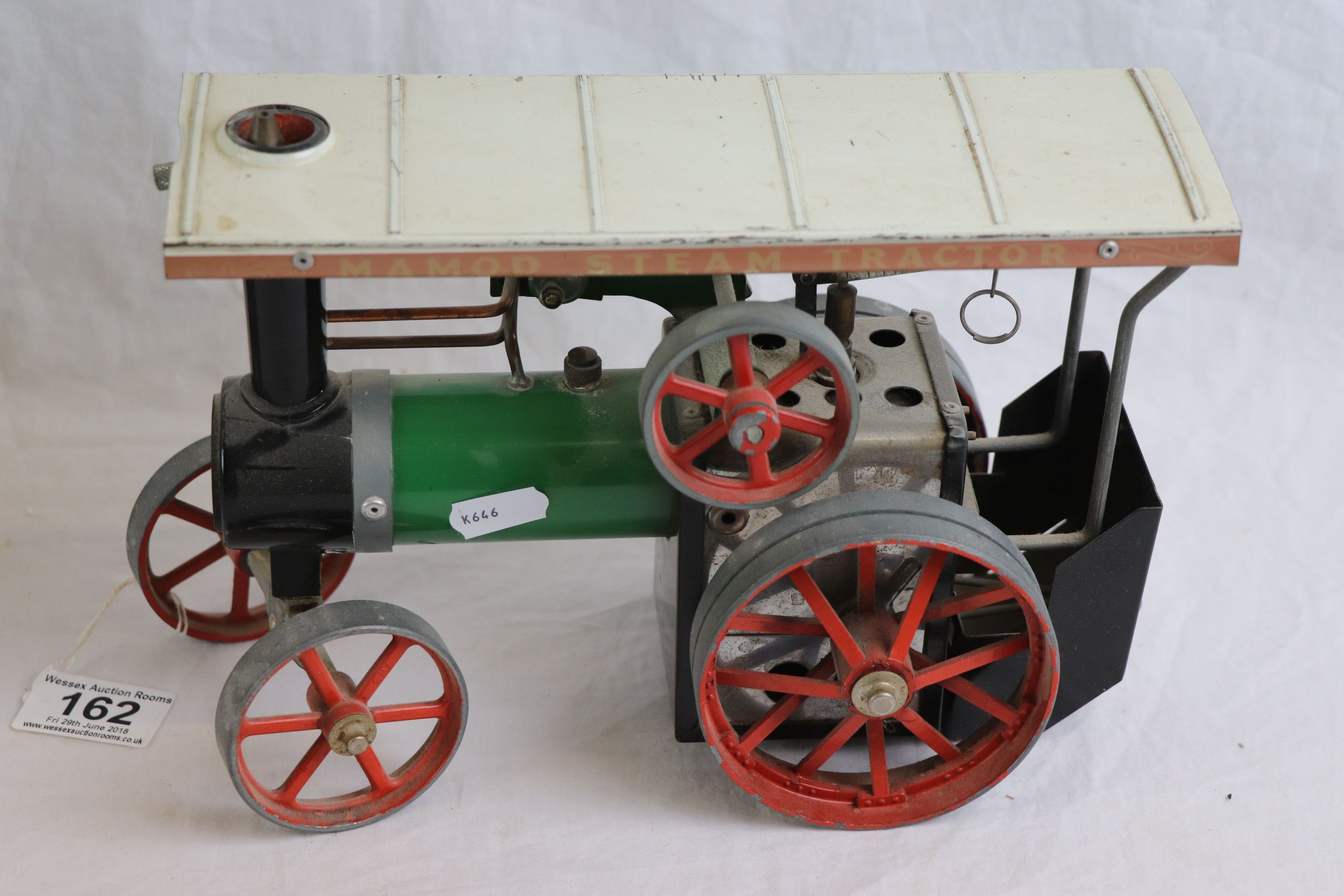 Two Mamod TE1A Steam Tractor engines with a Mamod log trailer, used but ...