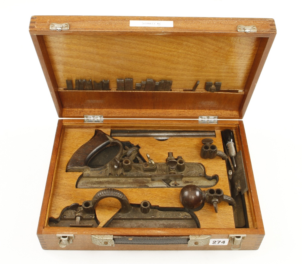A STANLEY No 45 in craftsman made fitted box G