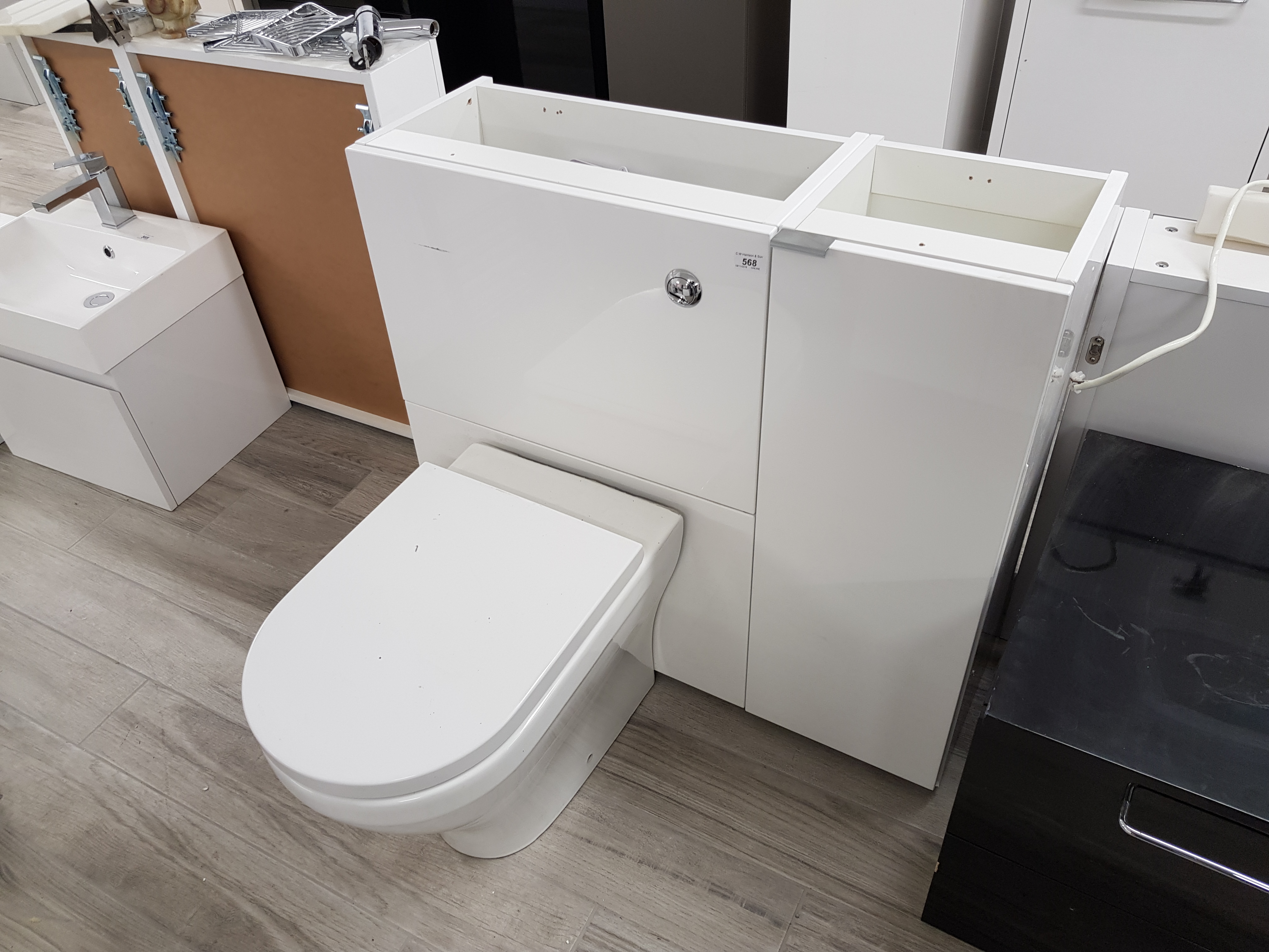600mm wc unit with dual flush cistern, pan with soft close seat and 300 ...