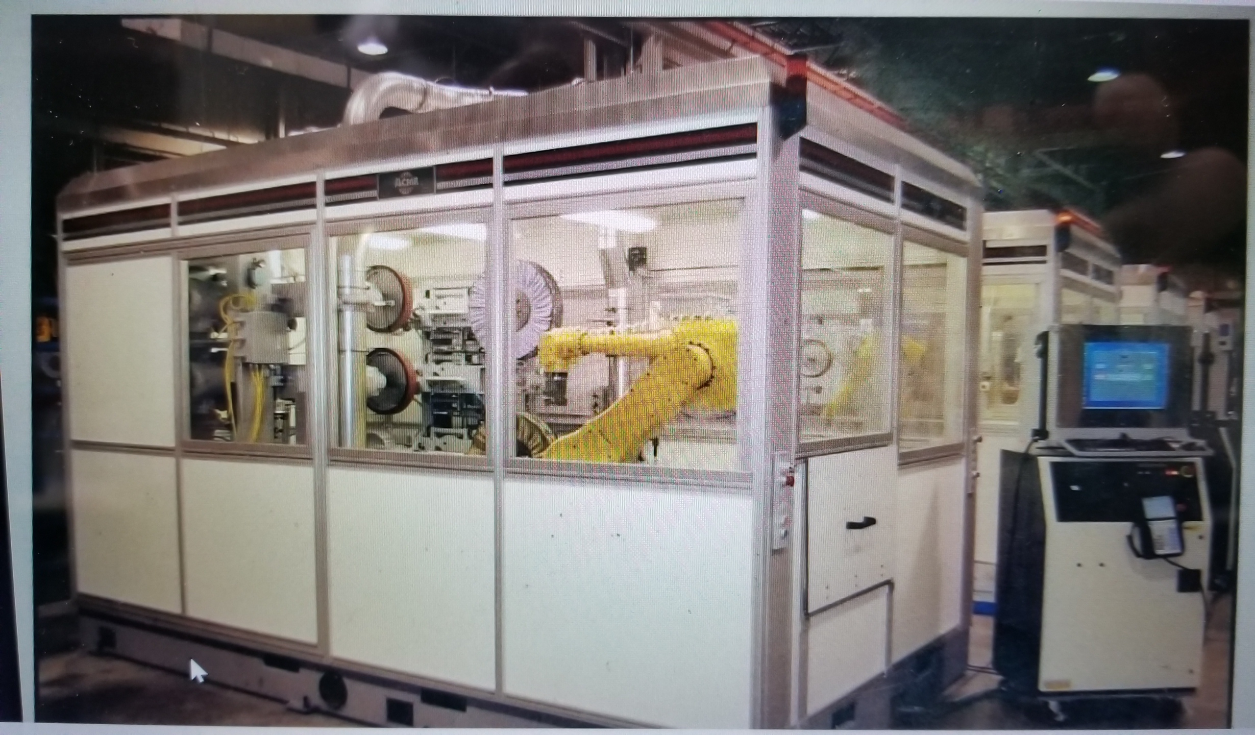 ACME ROBOTIC POLISHING CELL W/FANUC MODEL 710IB ROBOT W/RJ3IB CONTROL ...