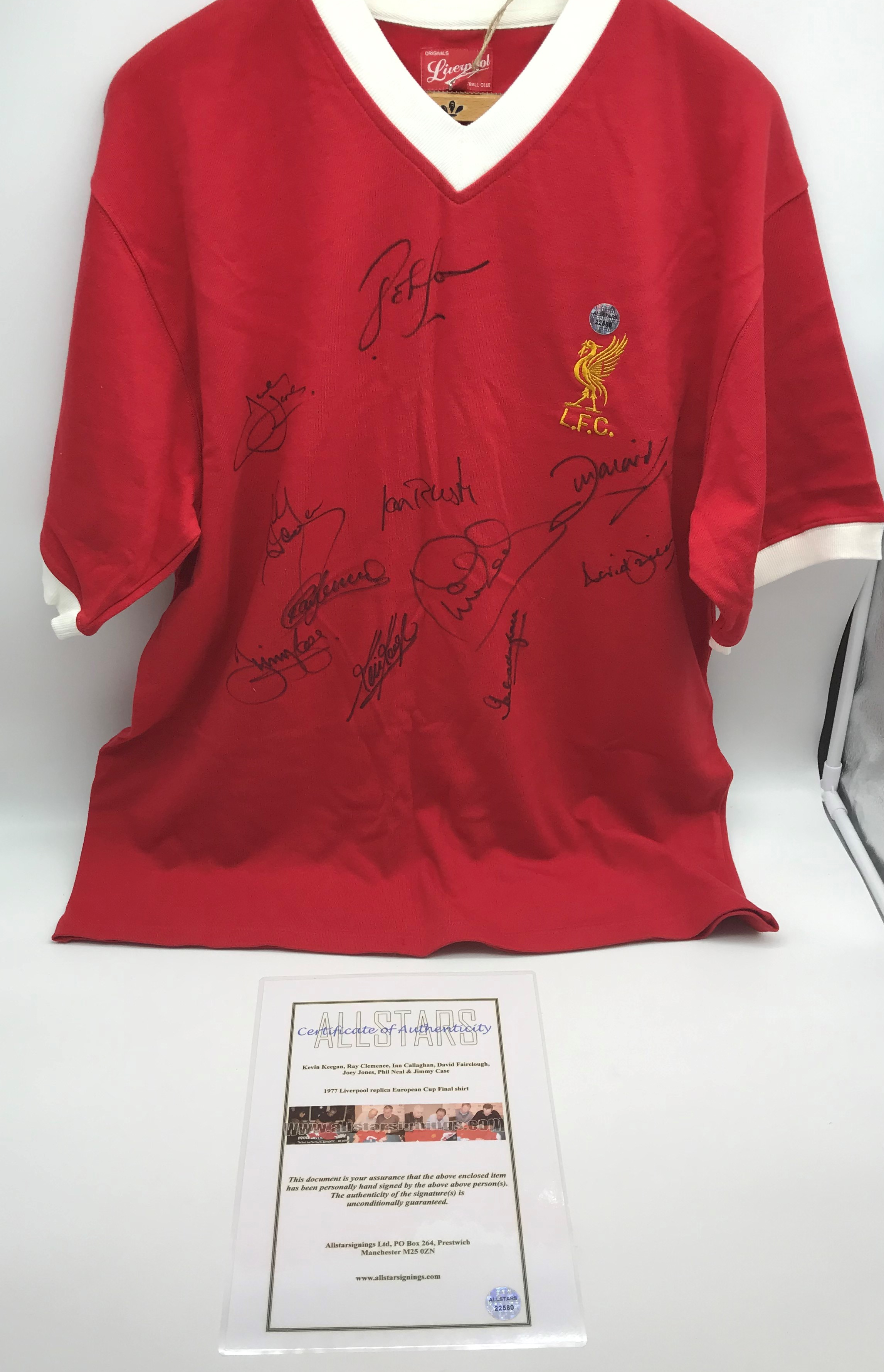 1977 LIVERPOOL REPLICA-SHIRT EUROPEAN CUP FINAL SIGNED