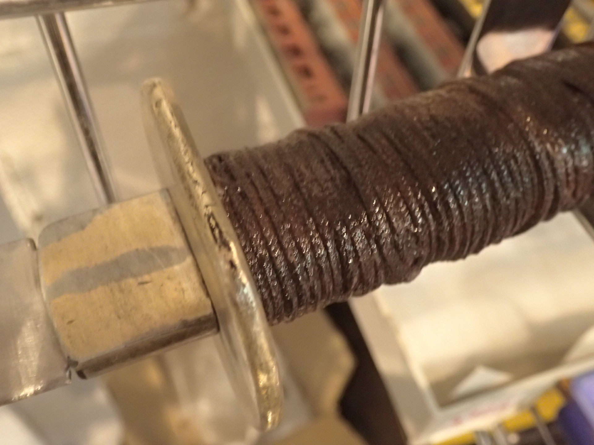 Antique style Japanese sword with rope bound handle