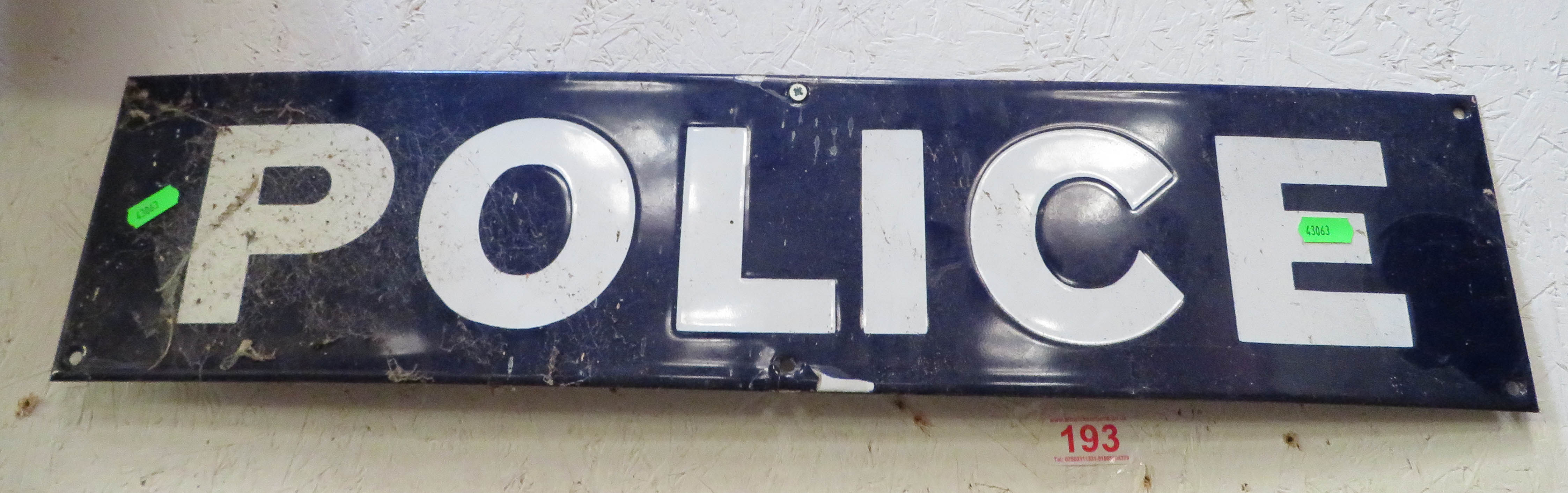 Original enamel Police sign