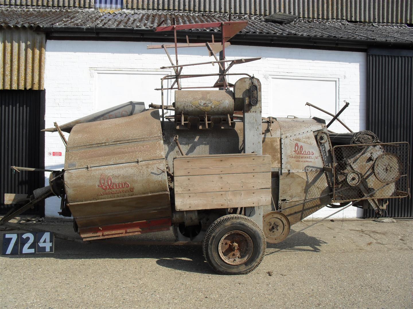 1953 Claas Super Junior trailed combine harvester, single axle