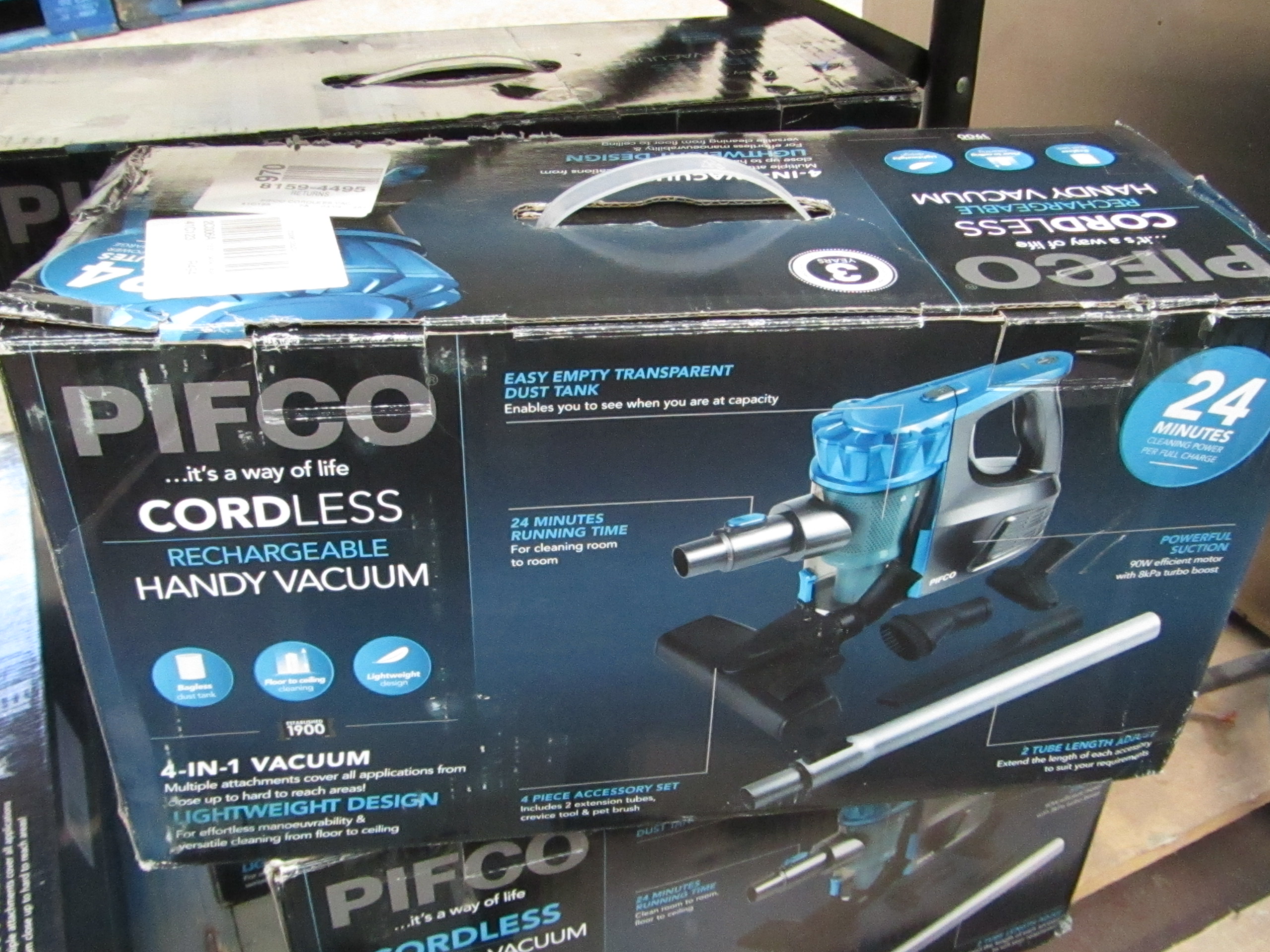 Pifco cordless rechargeable handy 4-in-1 vacuum cleaner. Tested working ...