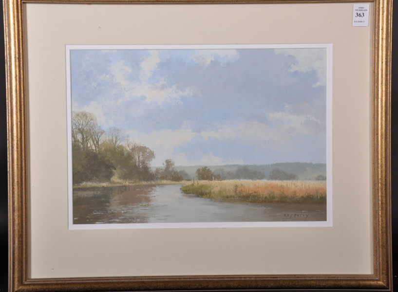 Roy Perry (1935-1993) British. 'River Arun, at Bury', Acrylic, Signed ...