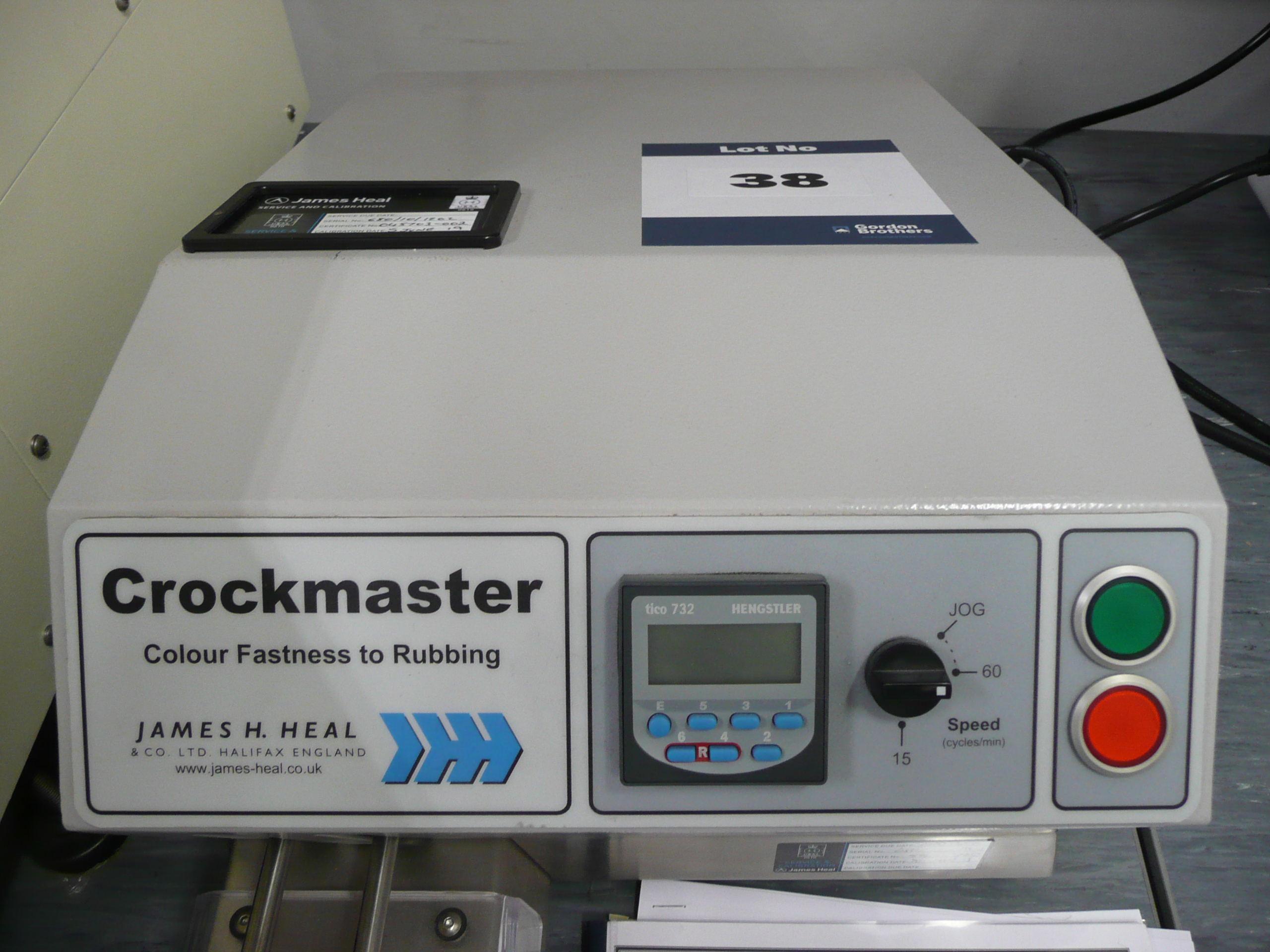 James H Heal, Crockmaster 680, motor driven crock master for colour ...