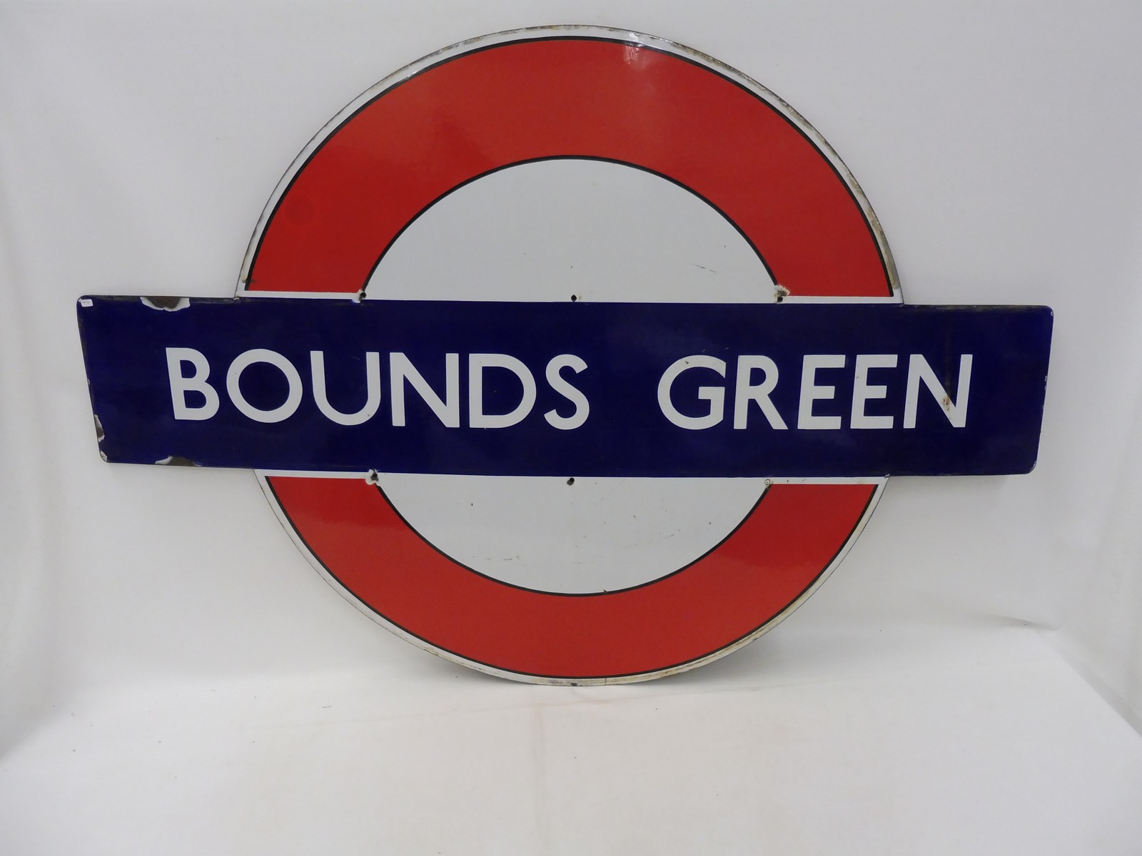 A London Underground station enamel sign, for Bounds Green, 58 3/4 x 40 ...
