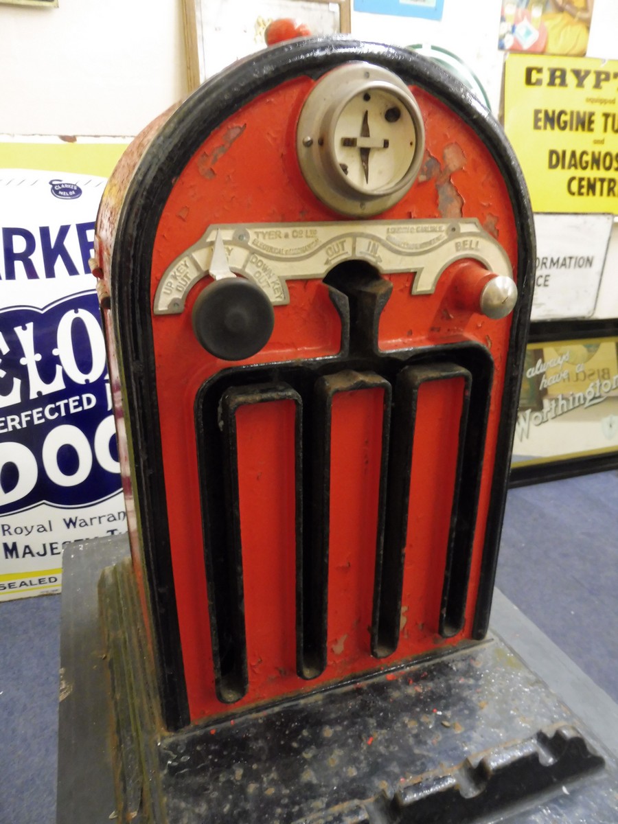 A rare 'Sykes' single line railway token machine by Tiger & Co. Ltd ...