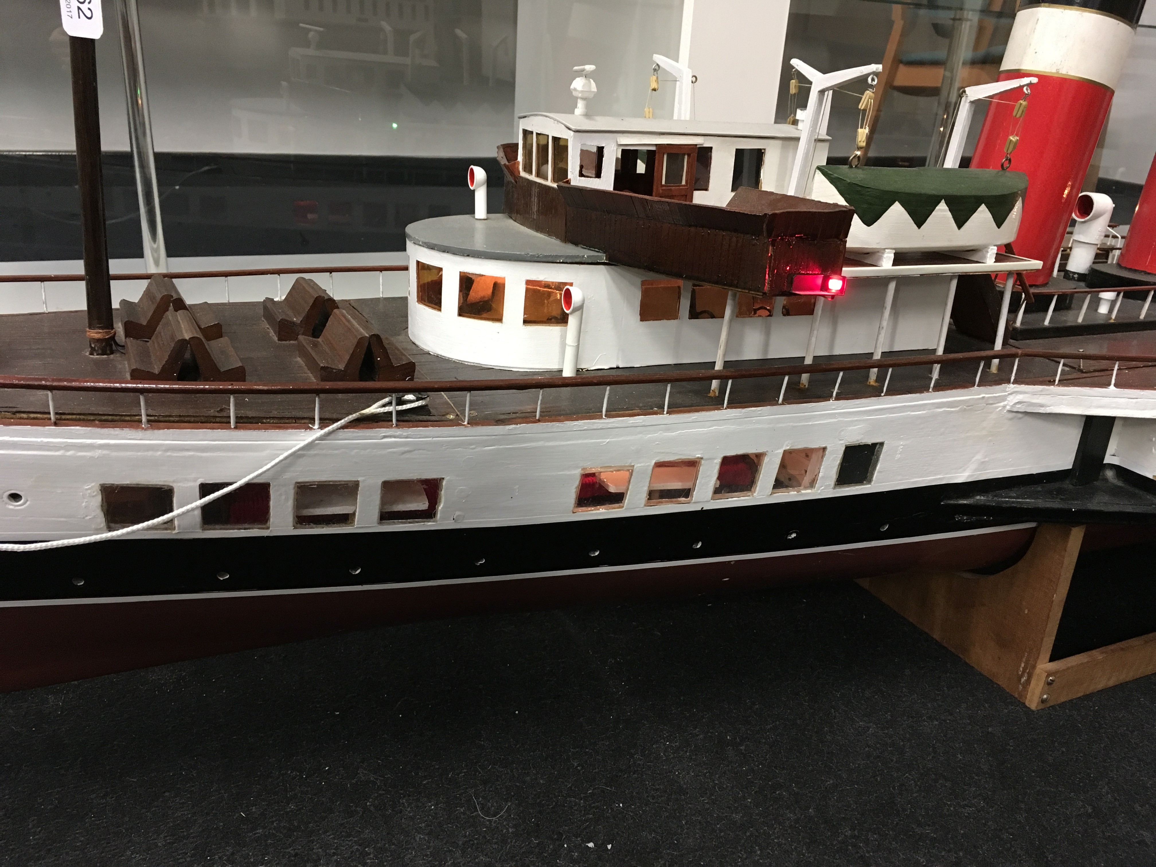 An impressive 'Waverley' paddle steamer boat model: large wooden hand ...
