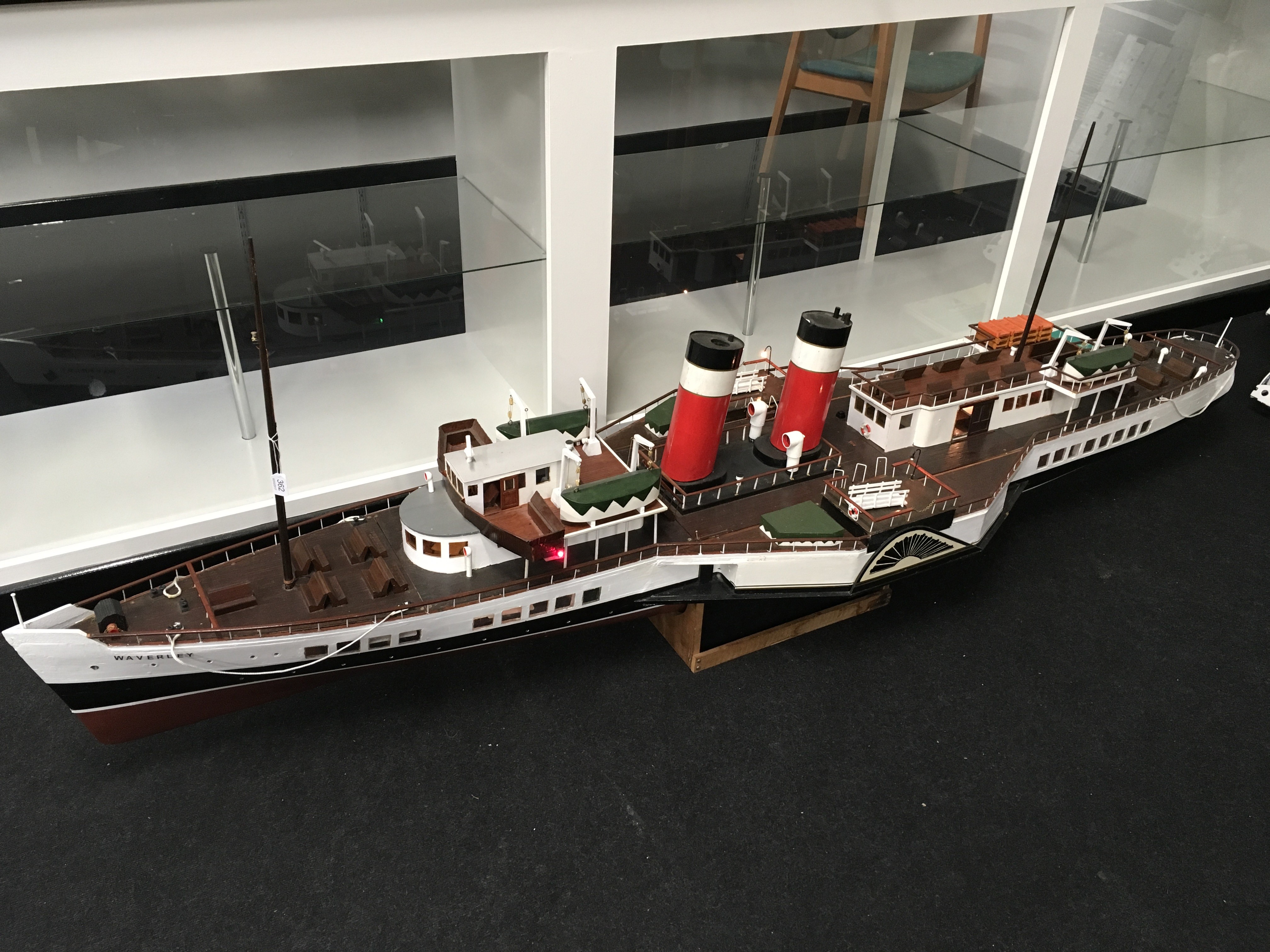 An impressive 'Waverley' paddle steamer boat model: large wooden hand ...