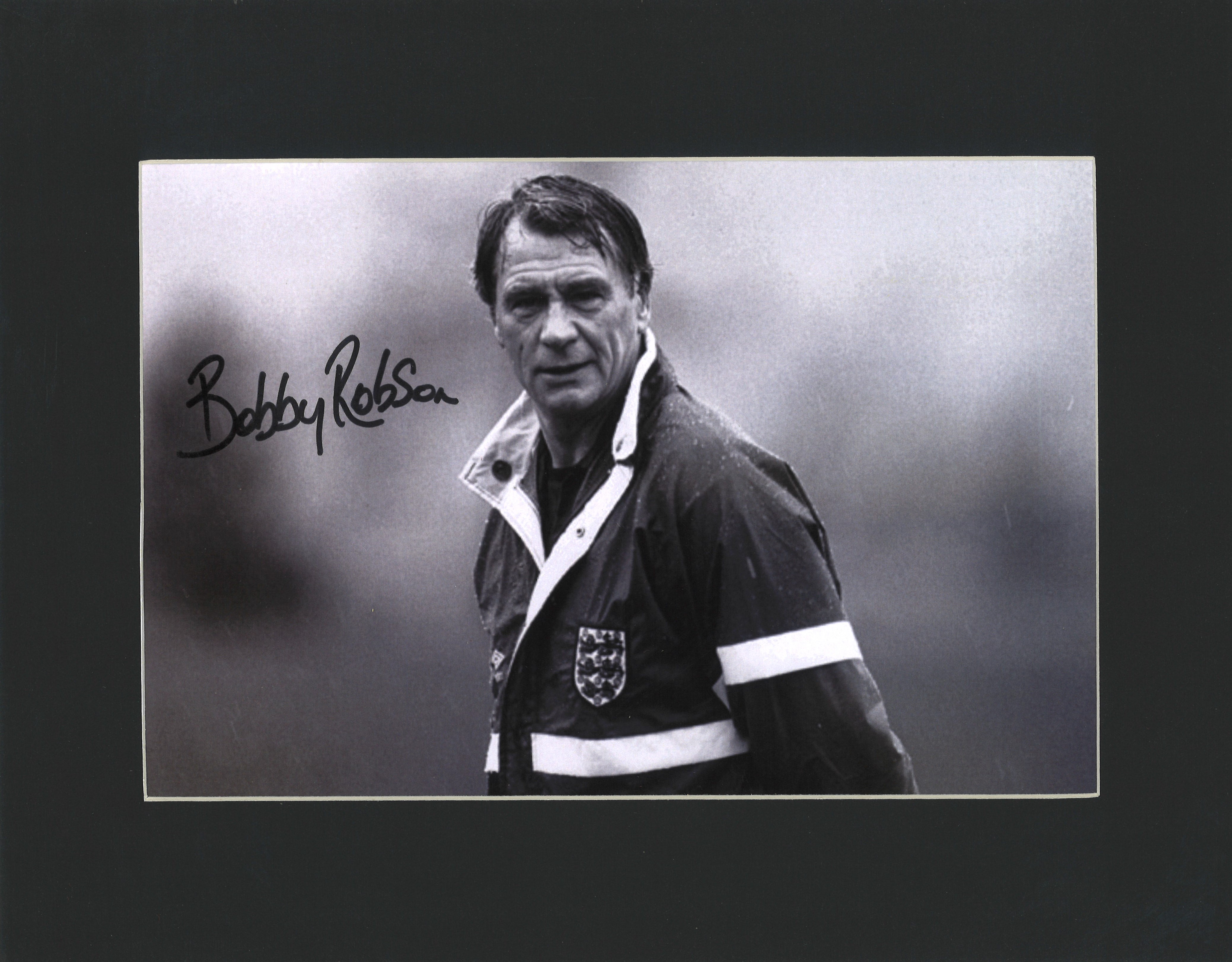 Football Bobby Robson signed 11x14 mounted b/w photo pictured during ...