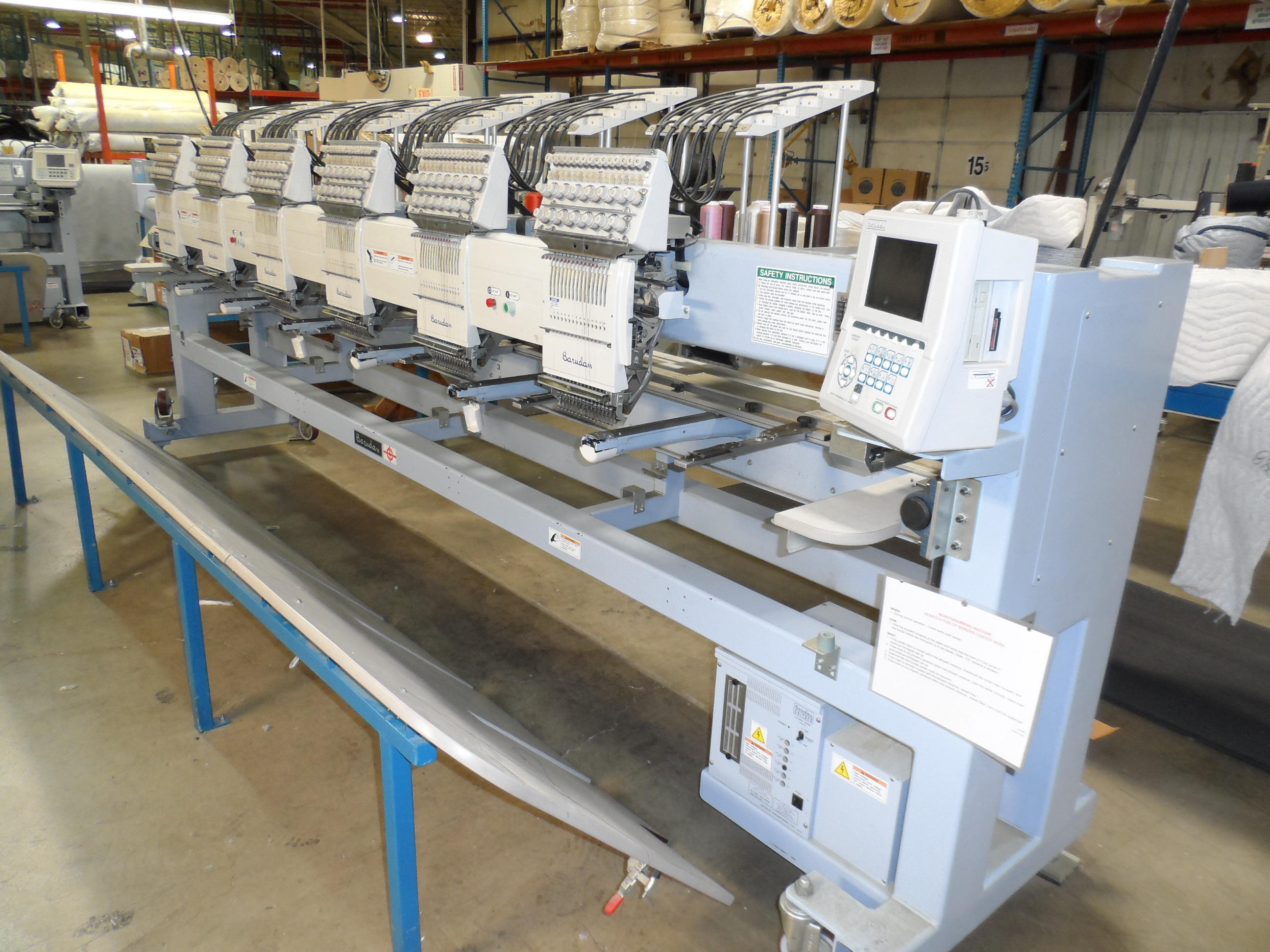 2004 Barudan BEVY-Z1506C Multihead Embroidery Machine, (6) Head, (15 ...