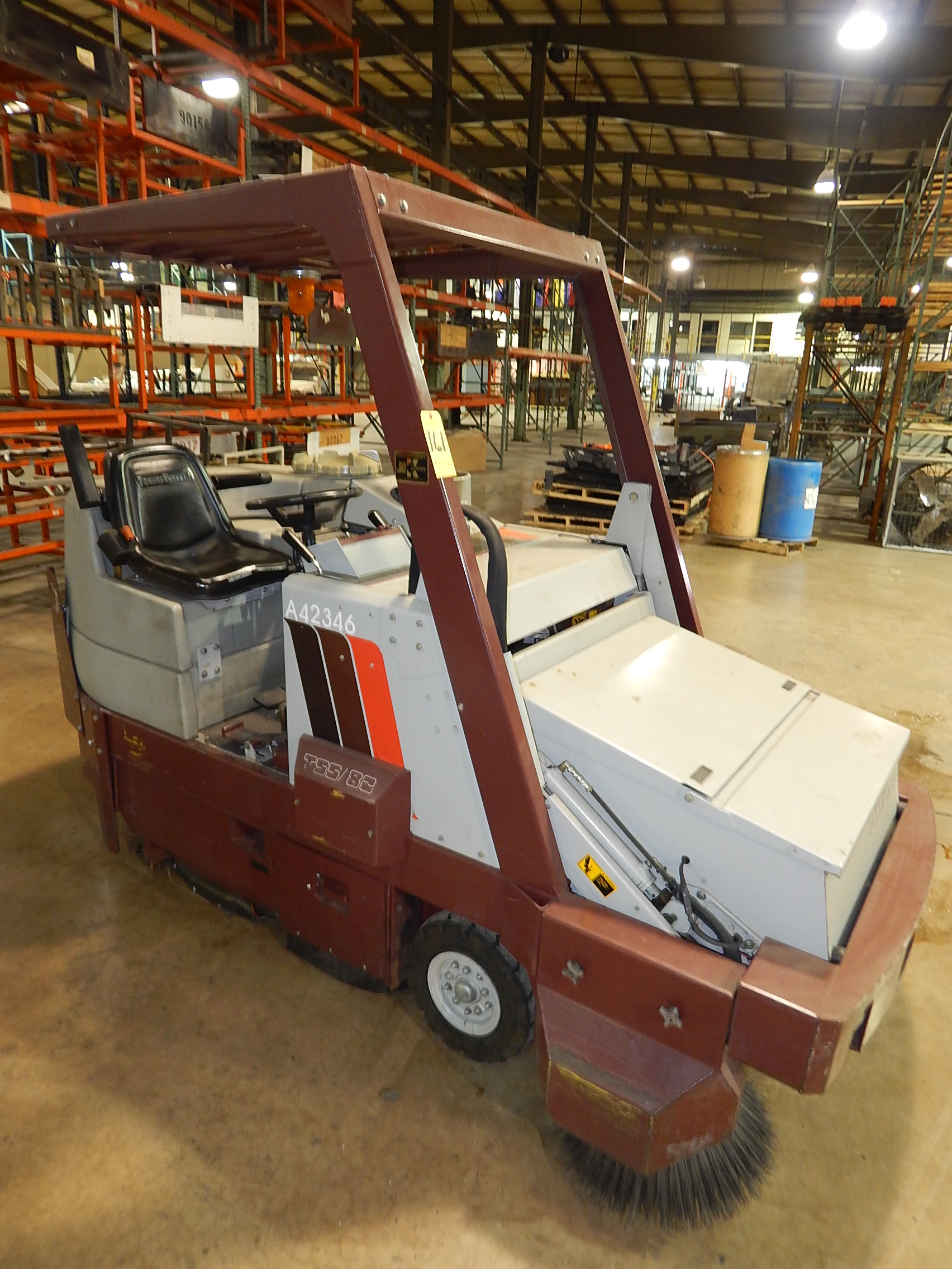 Power Boss Model TSS/82 Ride On Floor Sweeper/Scrubber, SN 9927058, LP ...