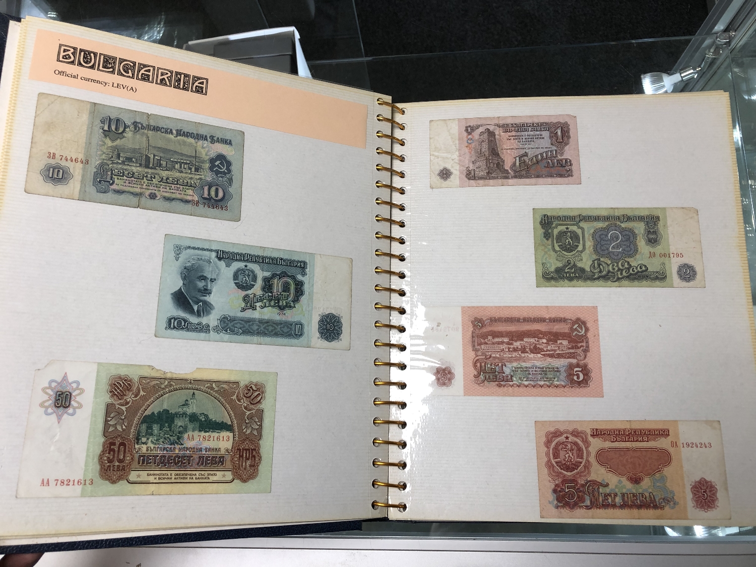 An International Currency Collection album containing banknotes of the ...