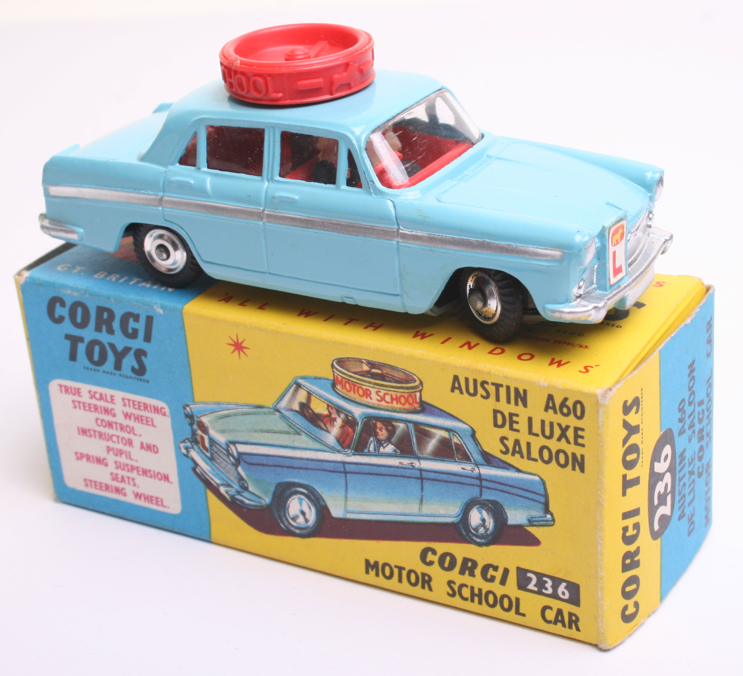 Corgi Toys 236 Austin A60 De Luxe Saloon ‘Corgi’ Motor School Car light ...