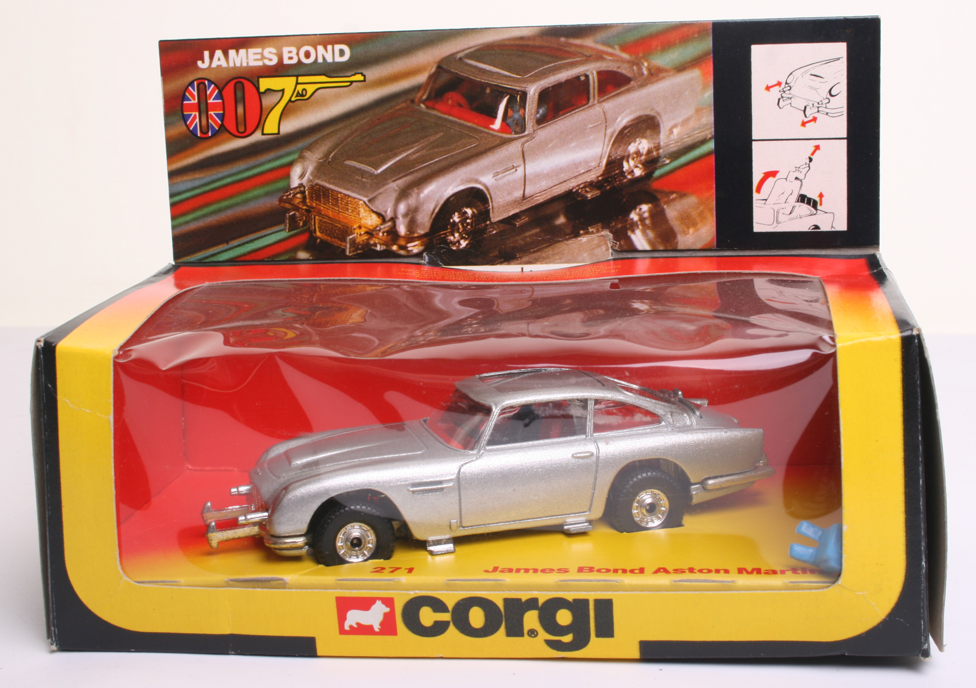 Corgi Toys 271 James Bond Aston Martin DB5, silver body, red interior ...