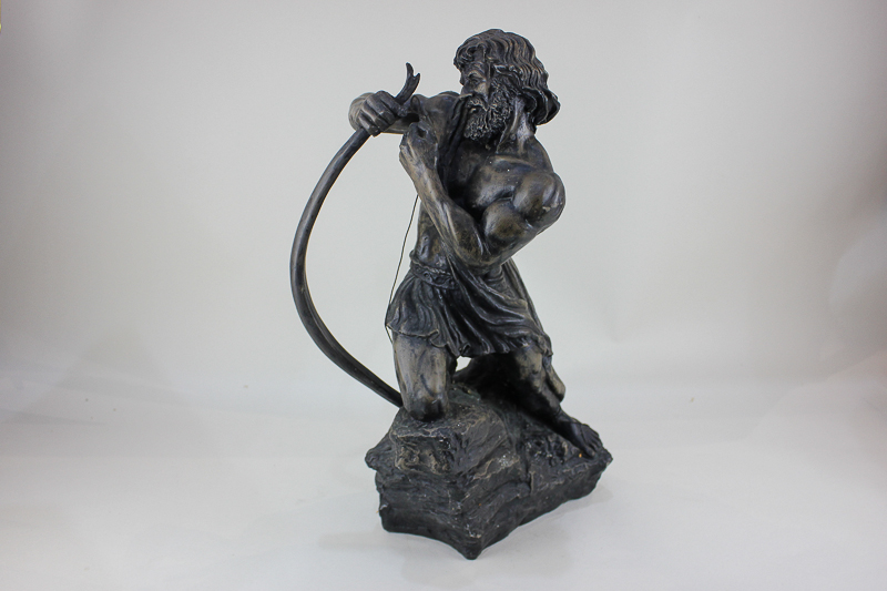 A John Letts bronzed resin classical figure of Ulysses kneeling on a ...