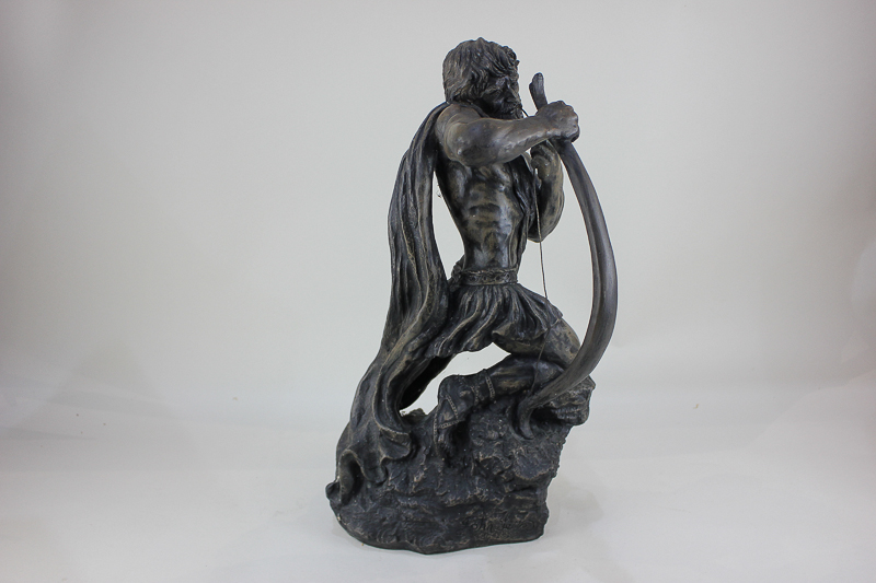A John Letts bronzed resin classical figure of Ulysses kneeling on a ...