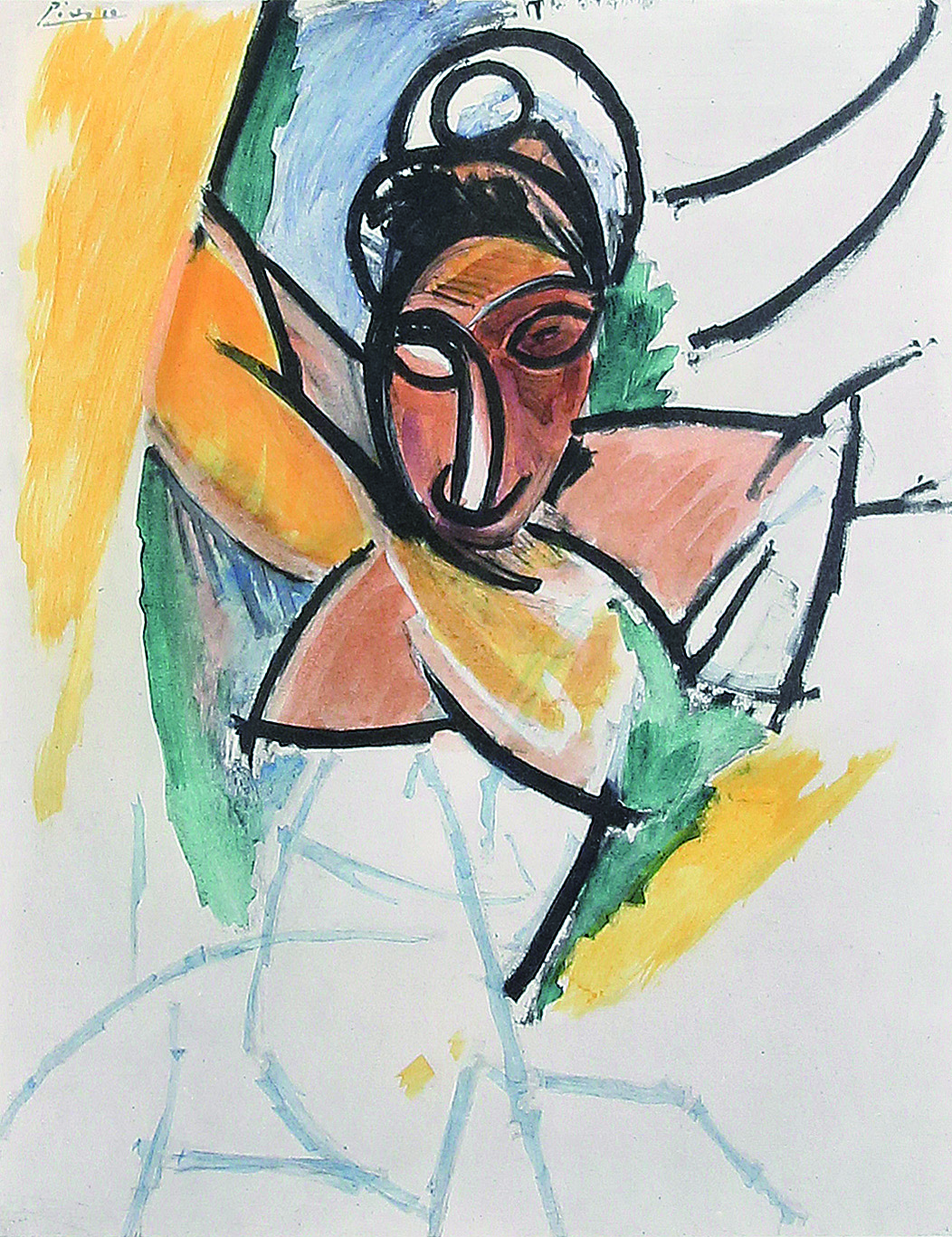 Picasso, Donna, studio per Les Demoiselles d’Avignon Size: 21 x 27.6 cm ...