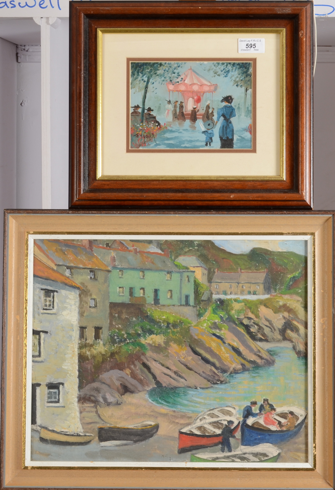 Various oil paintings including Tom Gower