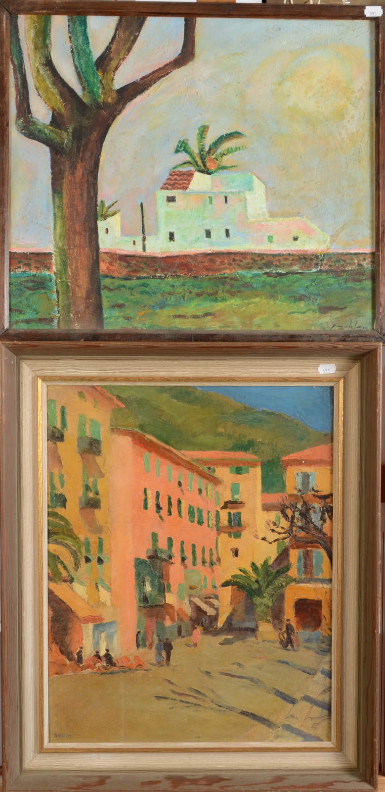 Various oil paintings including Tom Gower