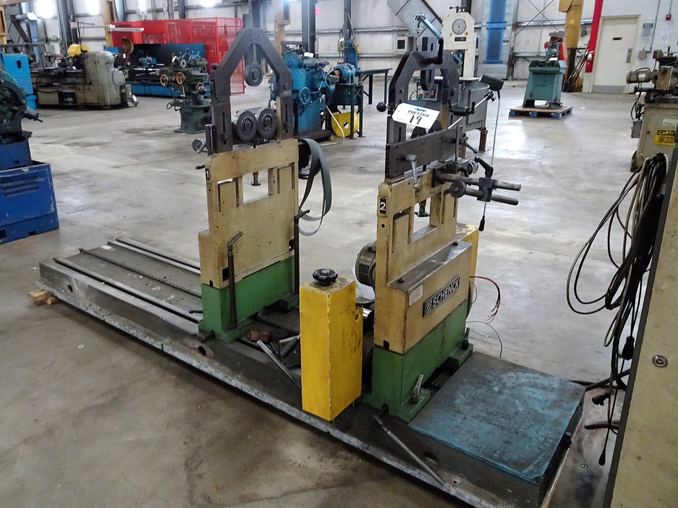 Schenck Model H40B Horizontal Balancing Machine, (2) Balancing ...