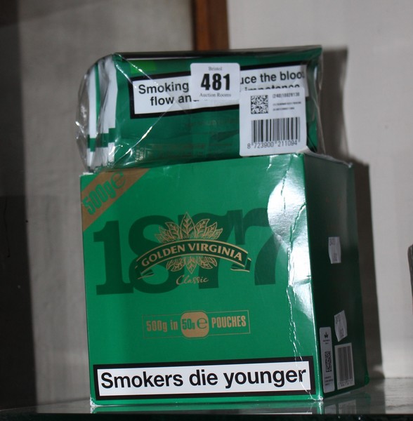 A box of Golden Virginia Classic rolling tobacco (10 x 50g pouches ...
