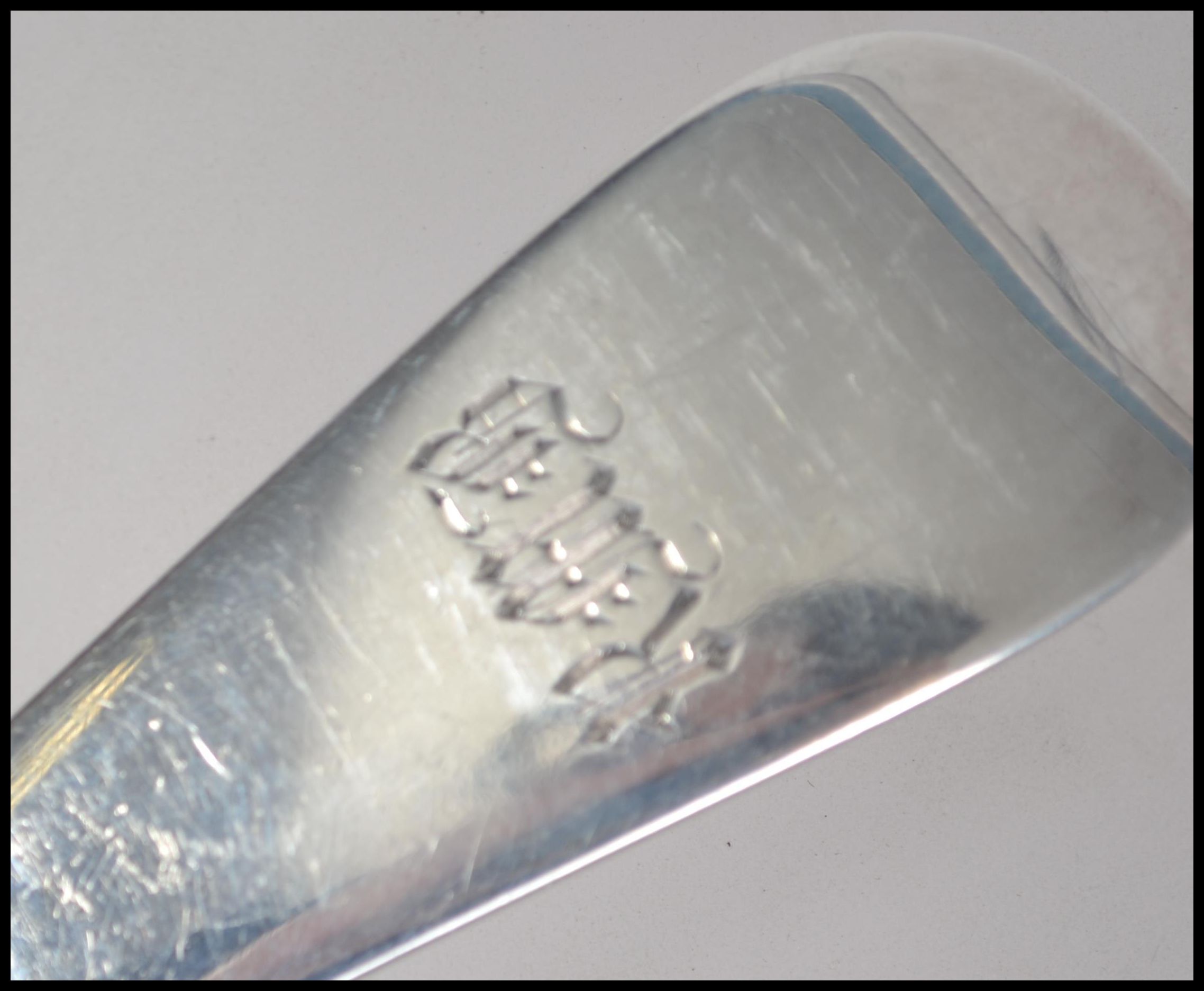 A very large Victorian silver hallmarked ladel by Walker & Hall having ...