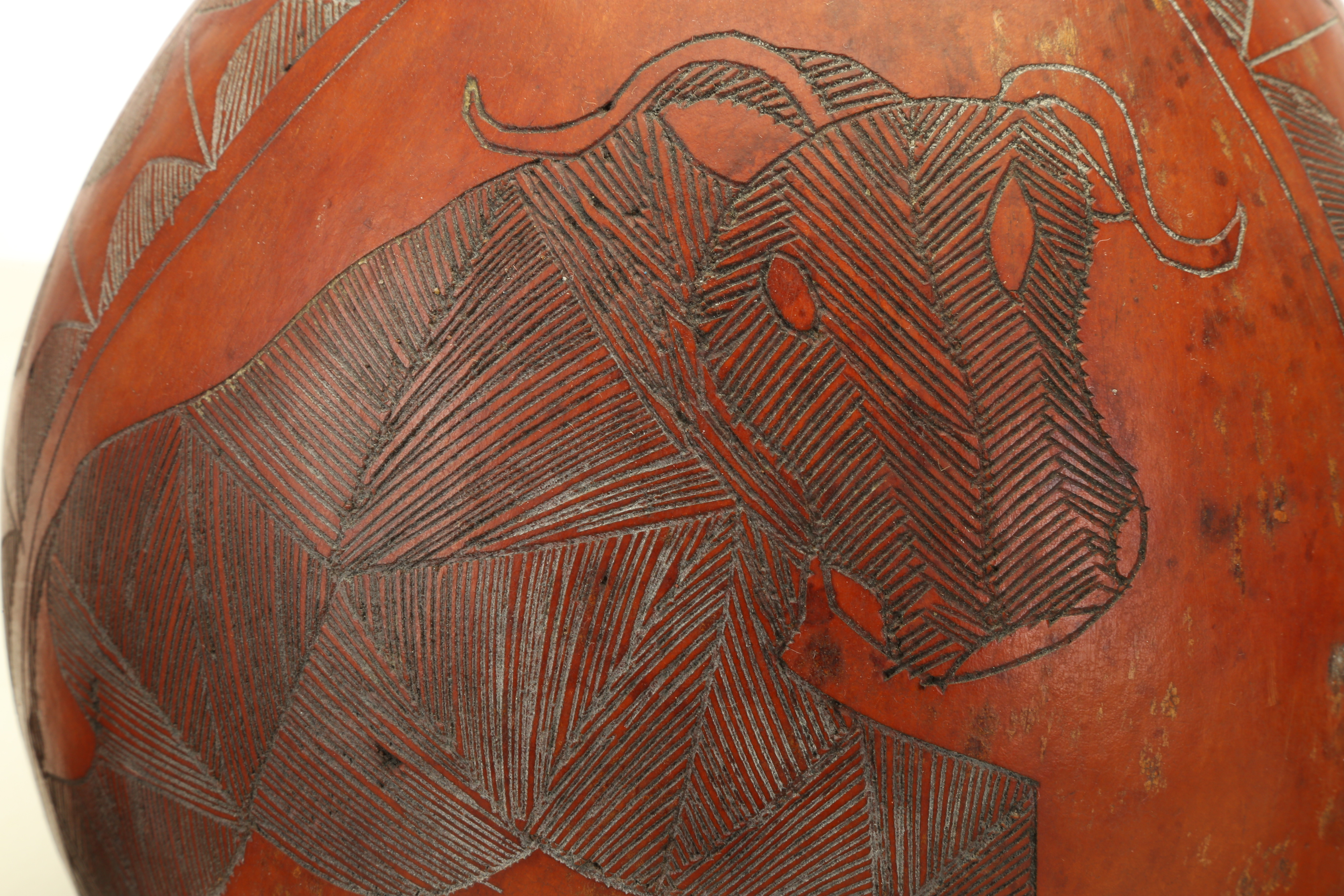 FOUR MASAI GOURD FLASKS, KENYA The largest a Kamba calabash decorated ...