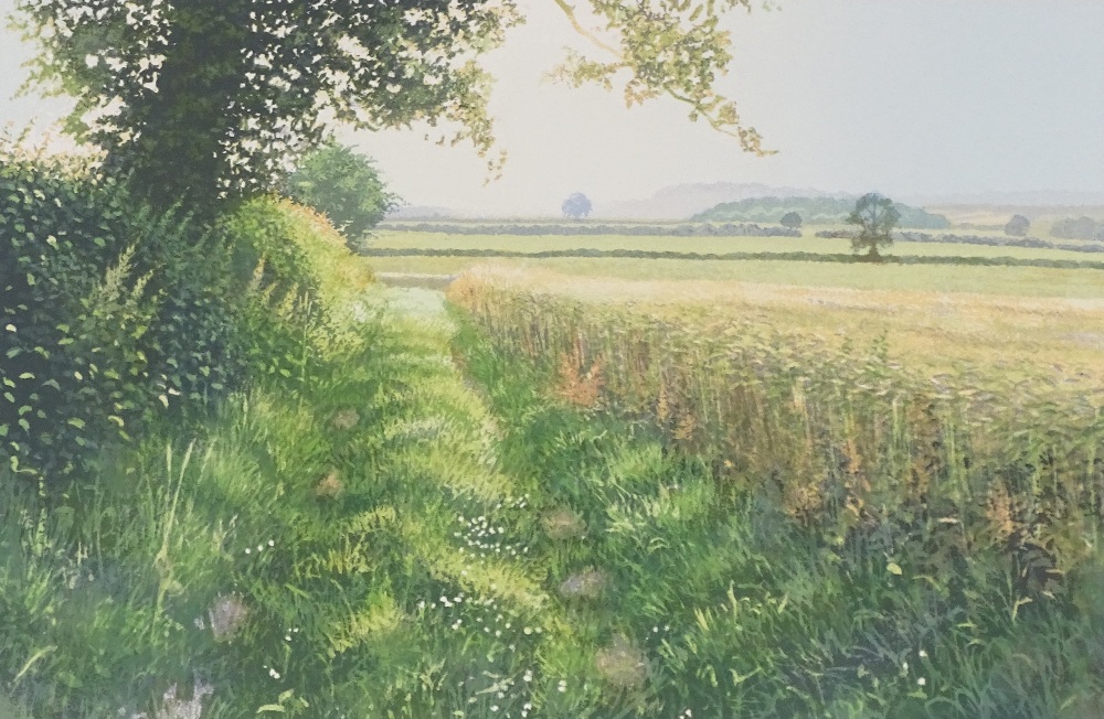 Richard Wardle, colour screen print, low sun, signed in pencil, image ...