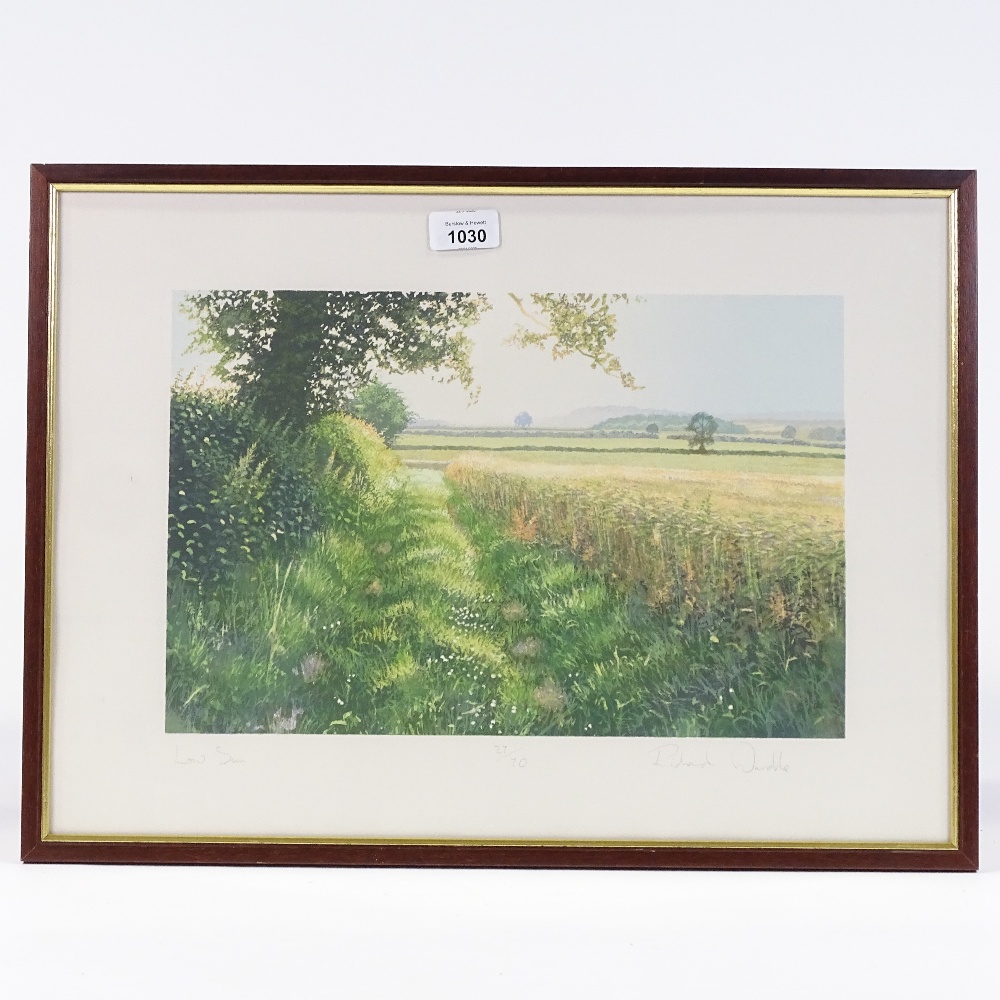 Richard Wardle, colour screen print, low sun, signed in pencil, image ...