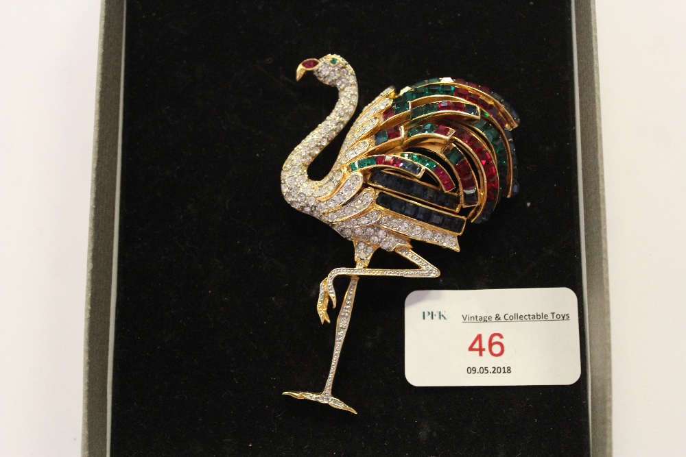Butler & Wilson costume jewellery Flamingo Brooch
