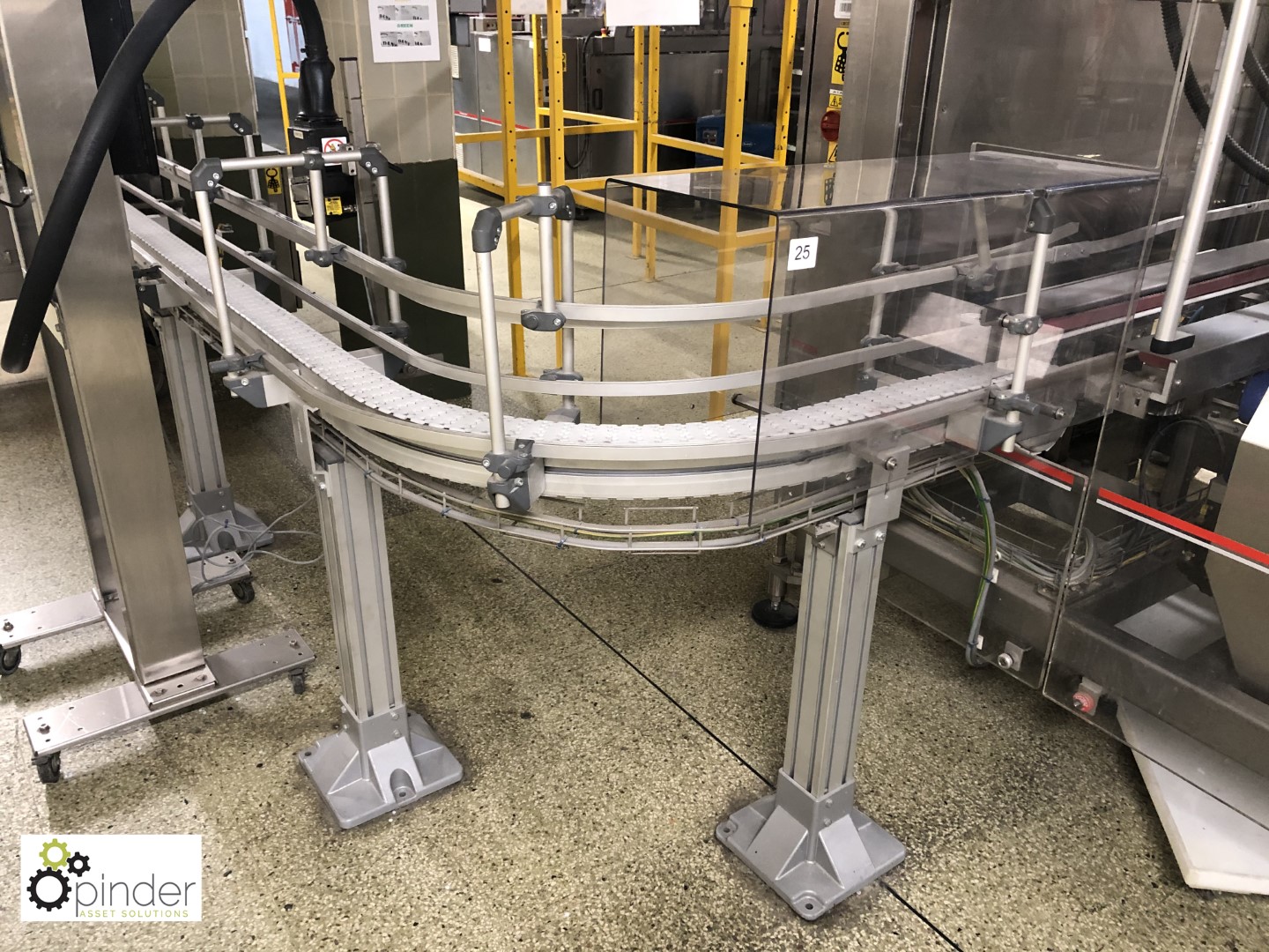 Stainless steel Intralox Conveyor, with 90° turn, 1m to arc, arc to end ...