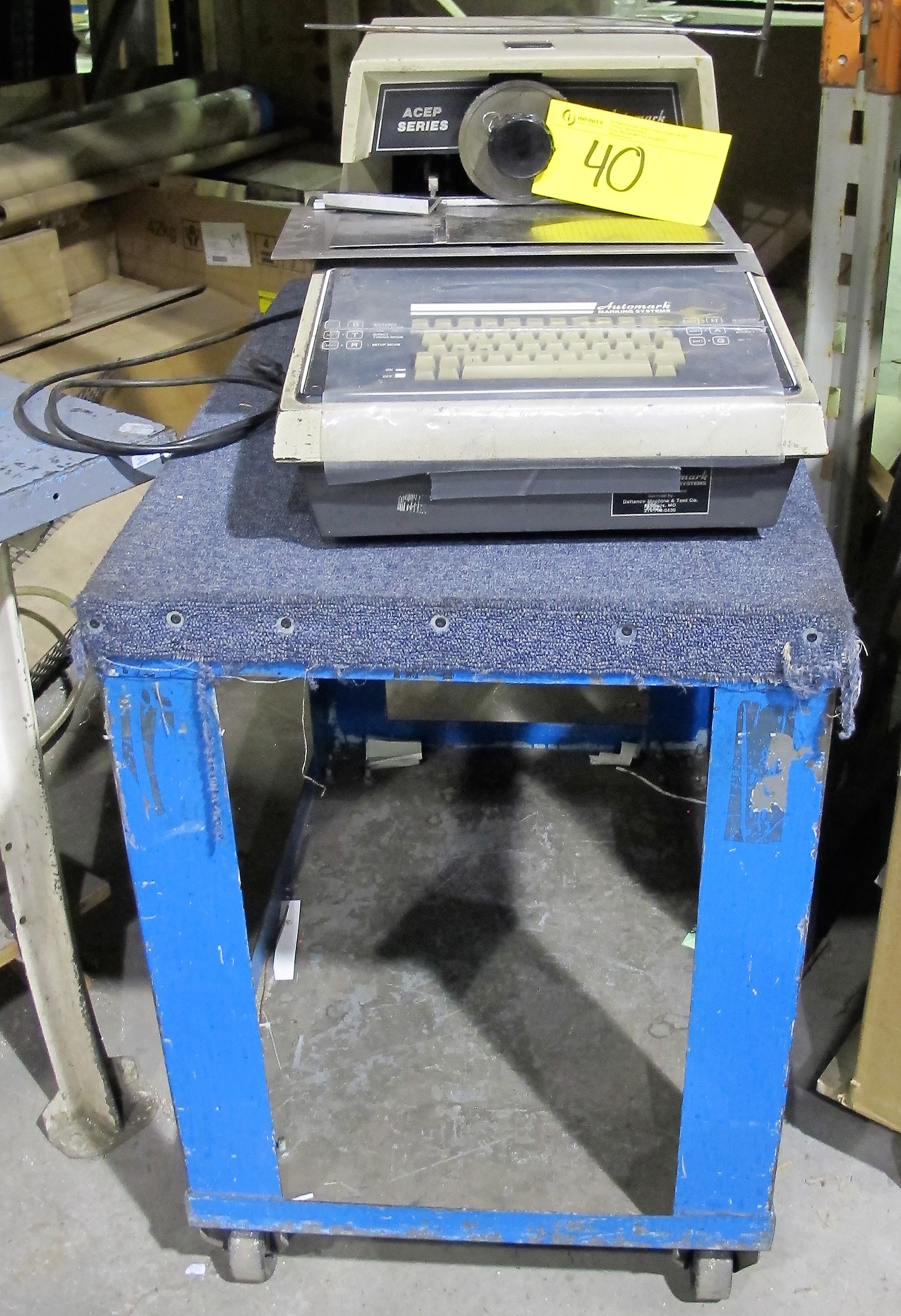 AUTOMARK ACEP-J2 MARKING SYSTEM, S/N 16483 W/ CART