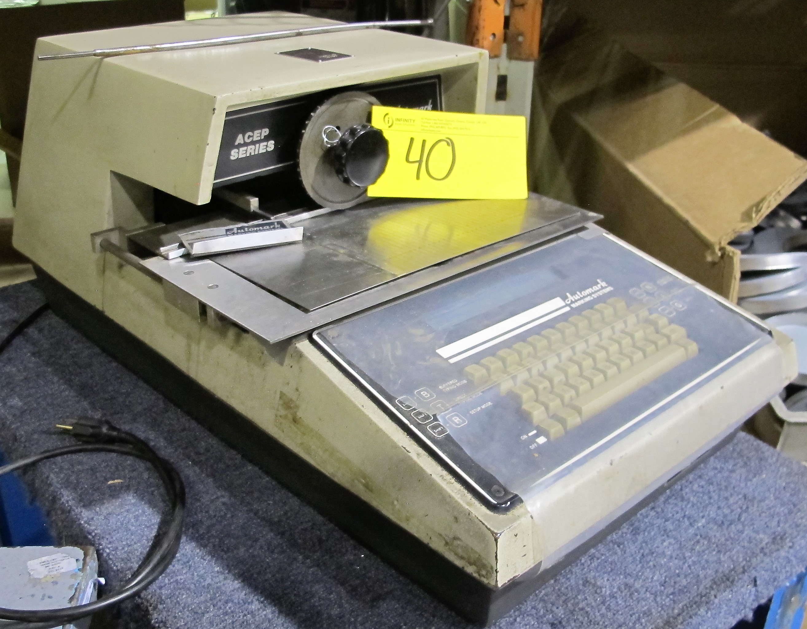 AUTOMARK ACEP-J2 MARKING SYSTEM, S/N 16483 W/ CART