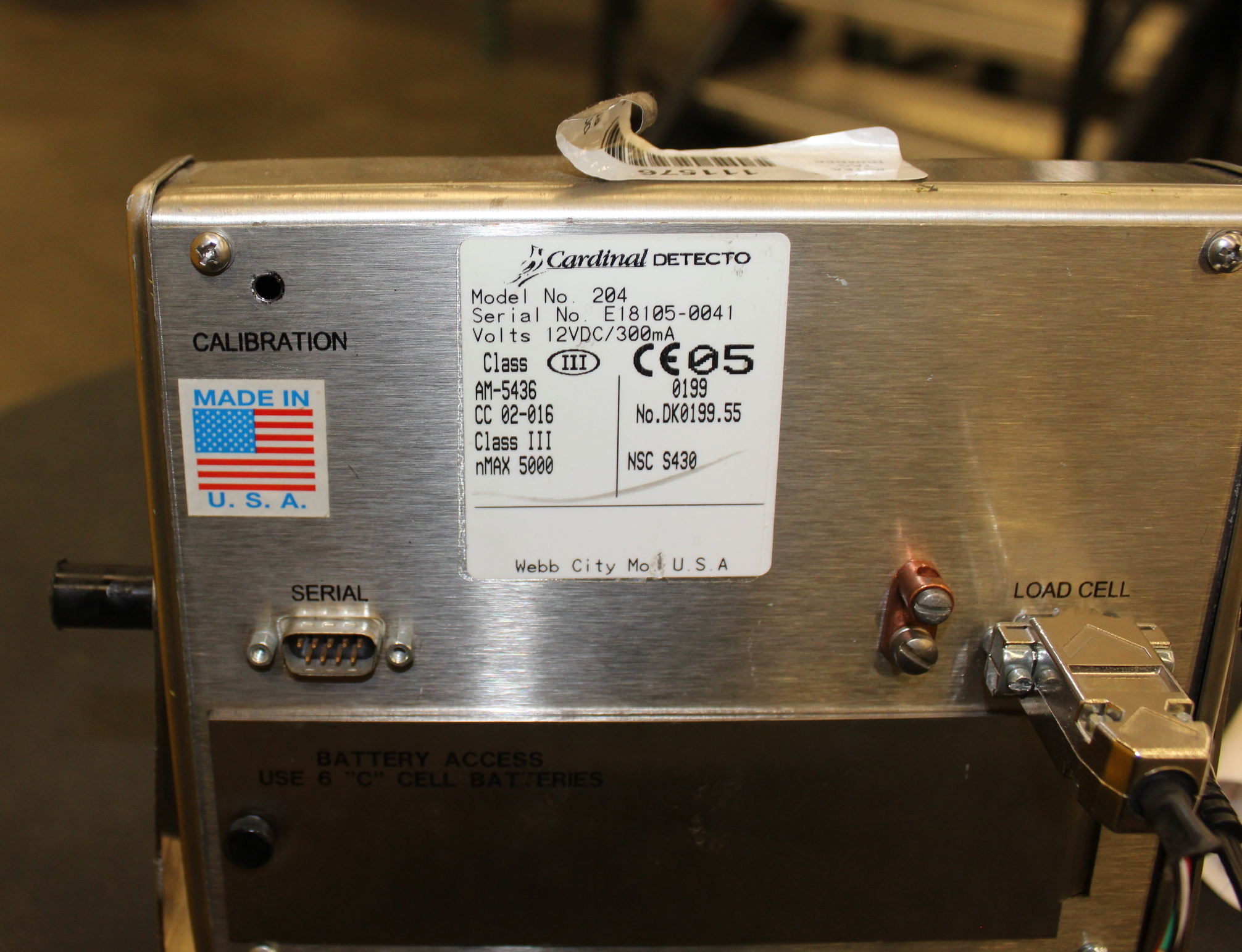 CARDINAL DETECTO SCALE, MODEL # 204